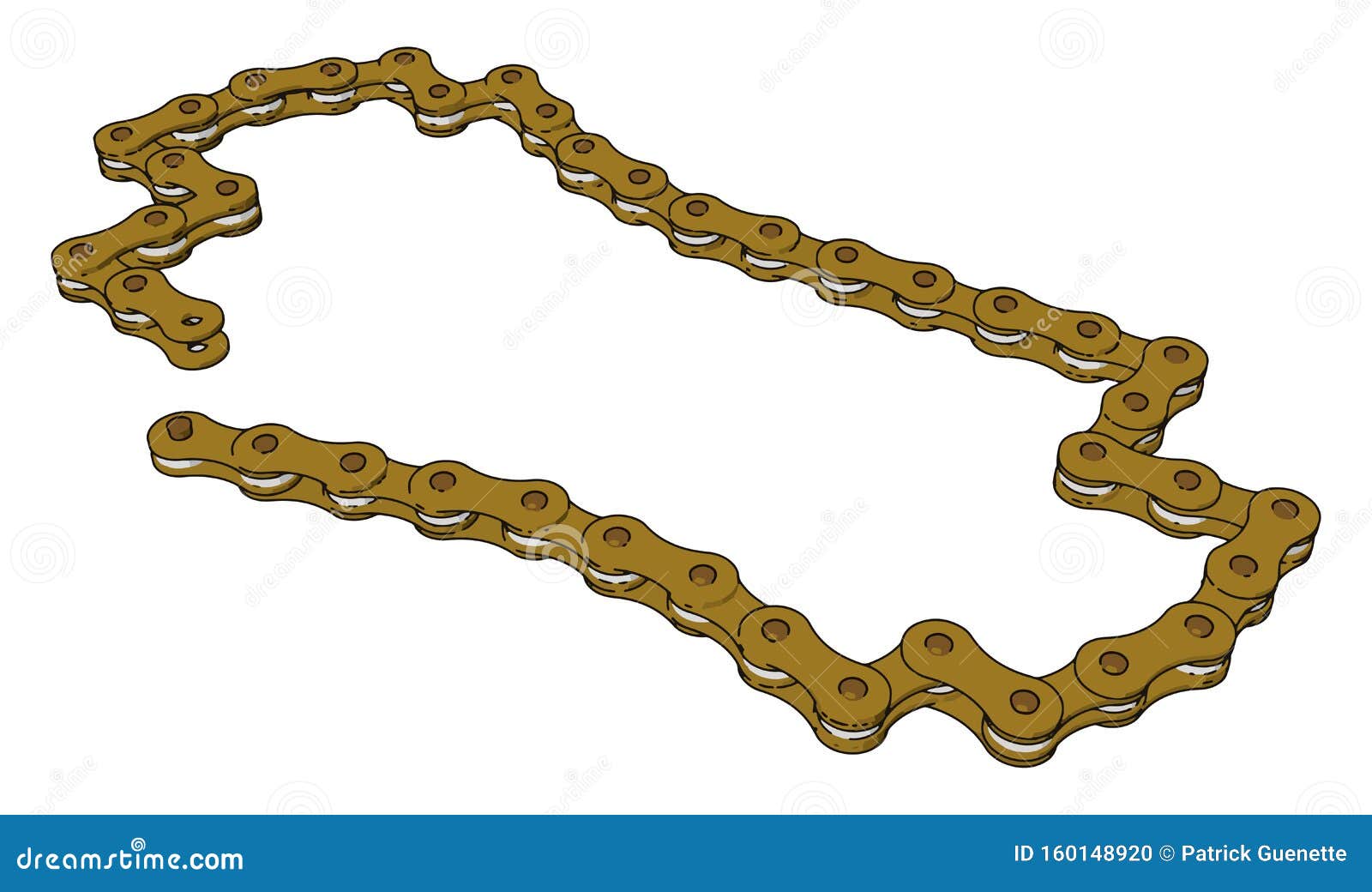 Roller Chain That Used On Bicycles And Motorcycles. Outline Style ...