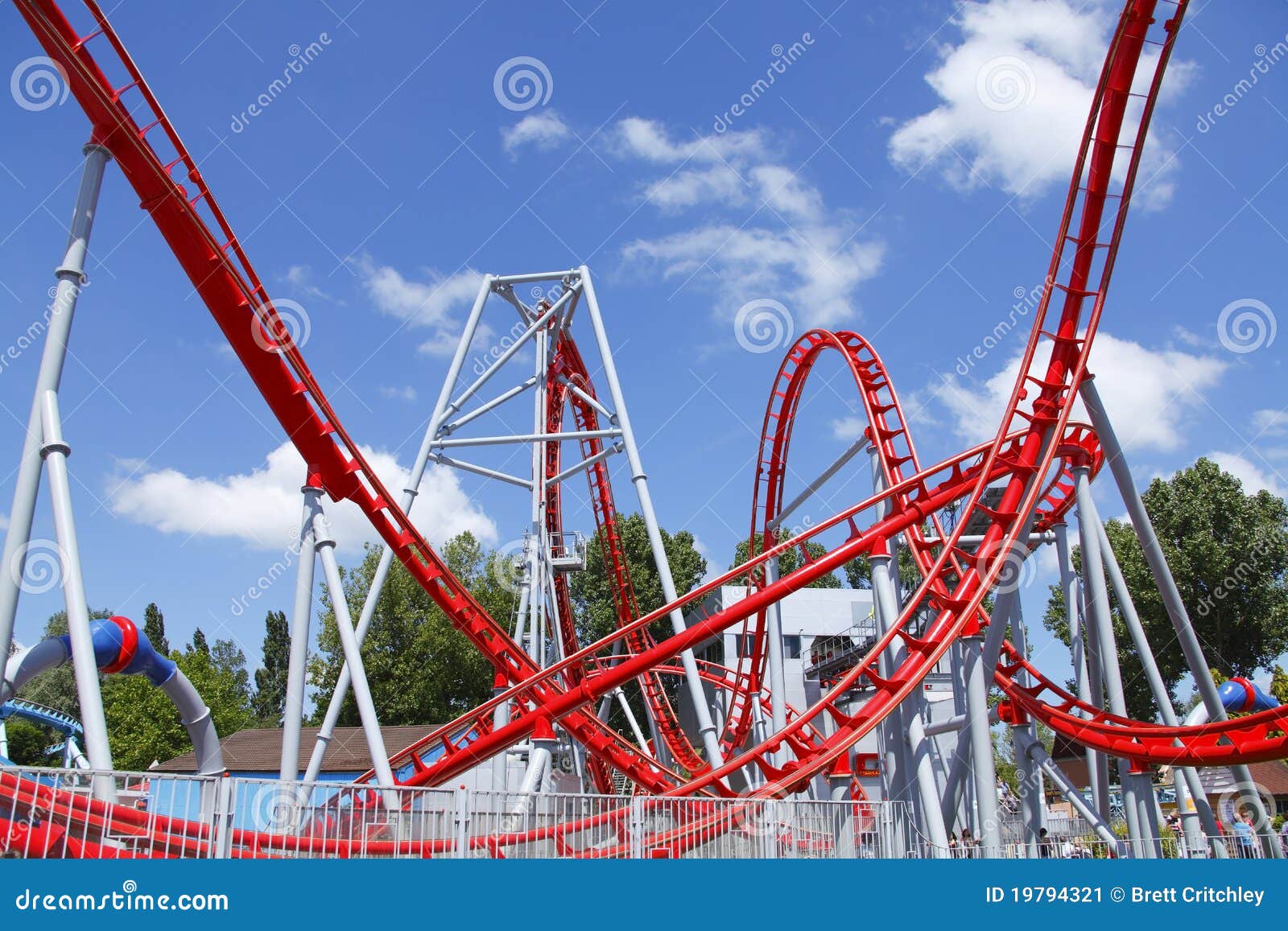 Big Roller Coaster In An Amusement Park. High- Speed Attraction On The ...