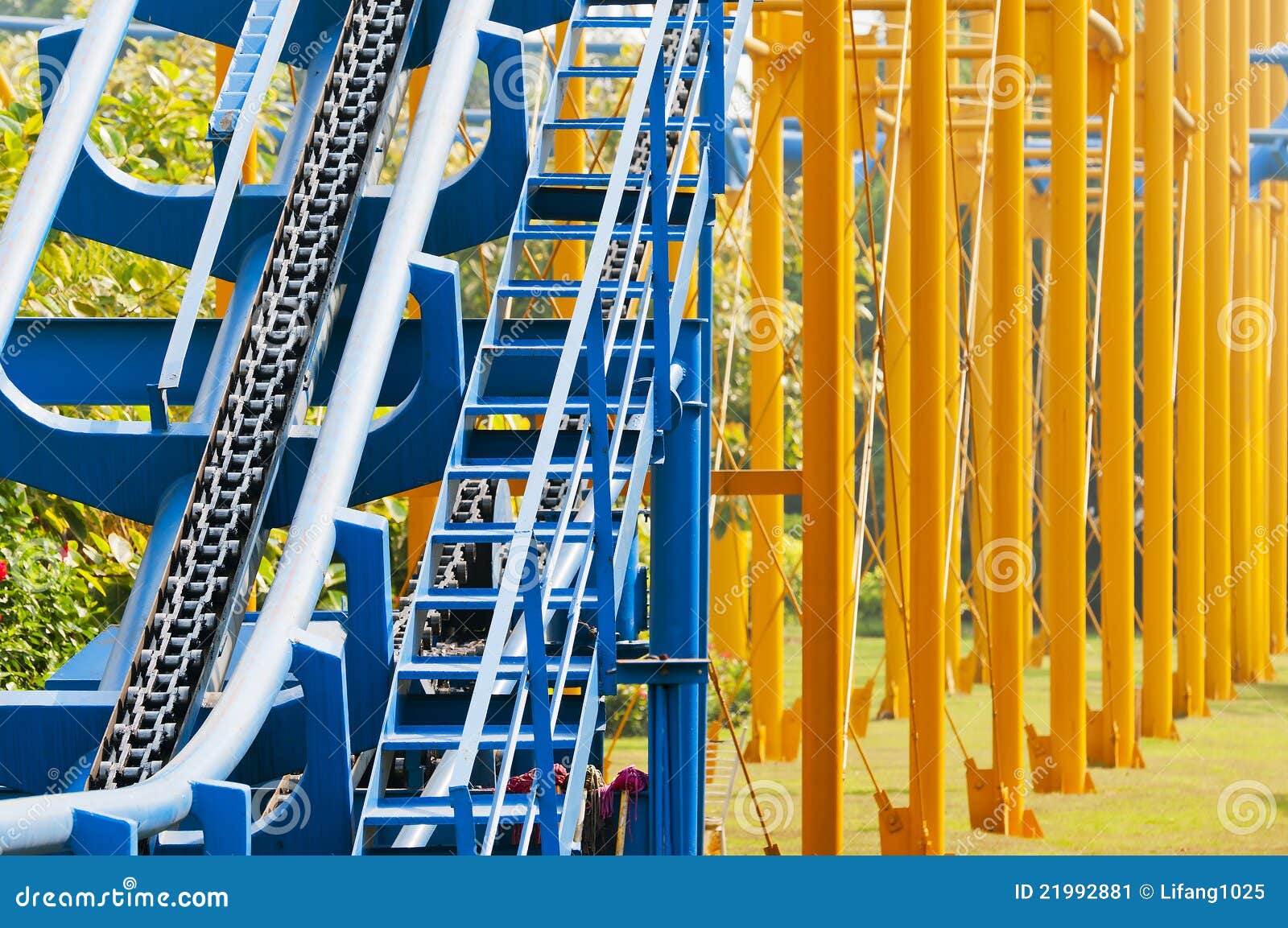 Roller Coaster stock image. Image of bright, yellow, amusement - 21992881