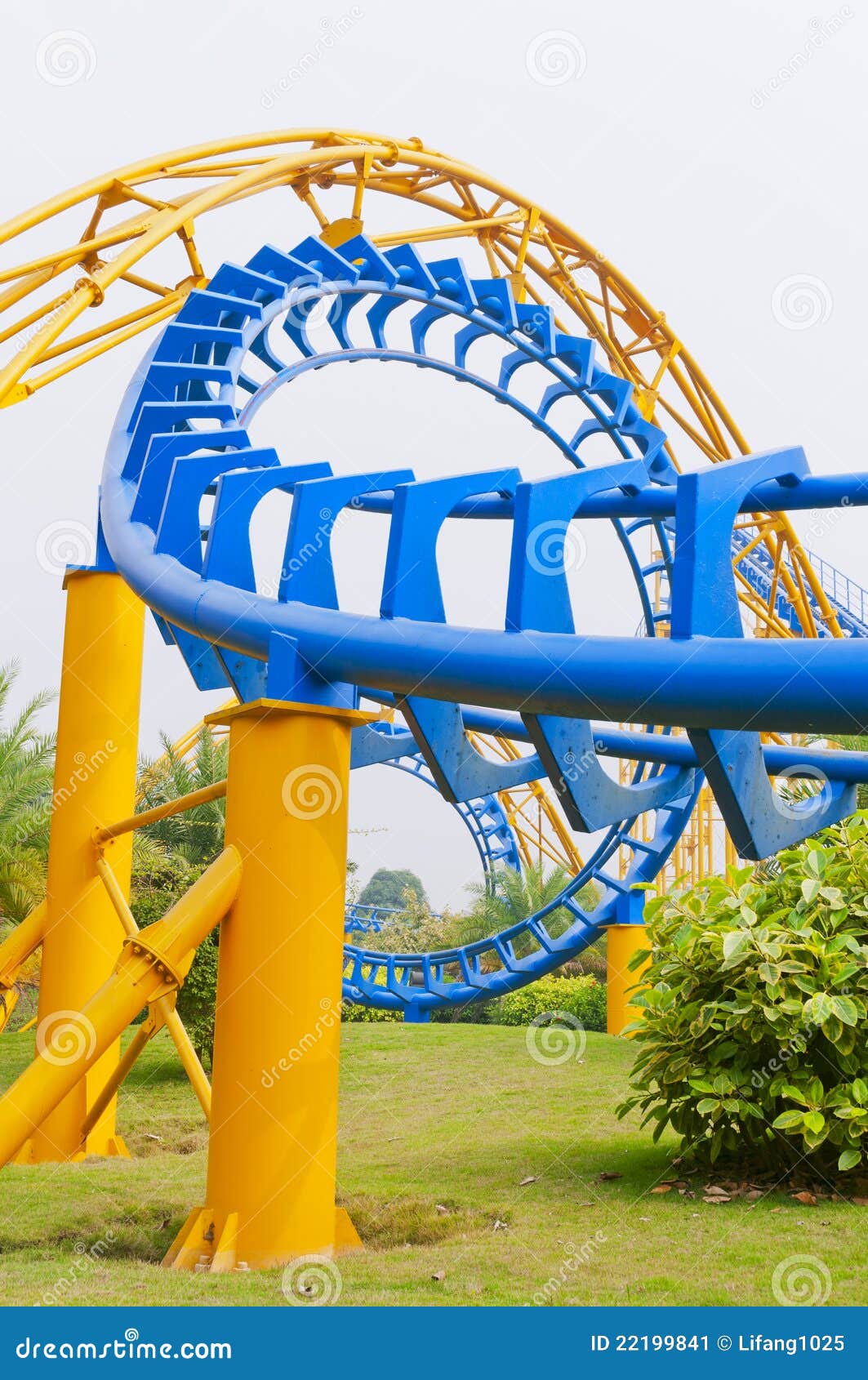 Roller Coaster stock image. Image of yellow, giant, park - 22199841