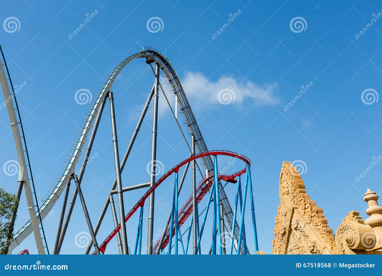Roller Coaster in Amusement Entartainment Theme Park Stock Photo ...
