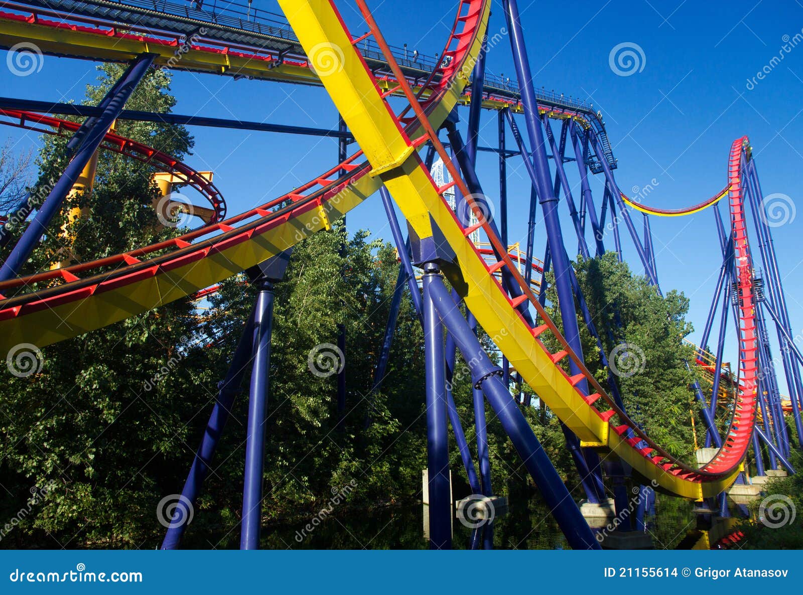 Roller Coaster in Amusement Park Stock Photo - Image of high, loop ...