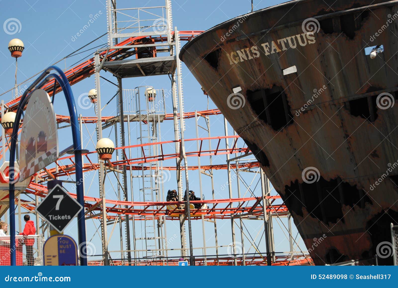 Roller Coaster Amusement Ride Editorial Stock Photo - Image of vacation ...