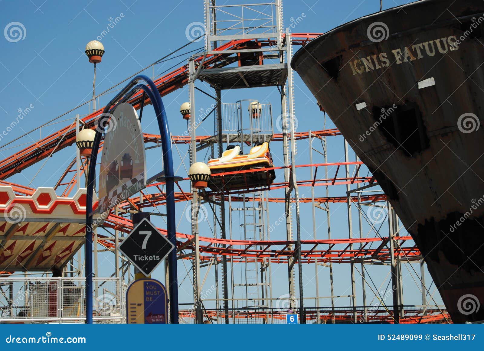 Roller Coaster Amusement Ride Editorial Stock Image - Image of vacation ...
