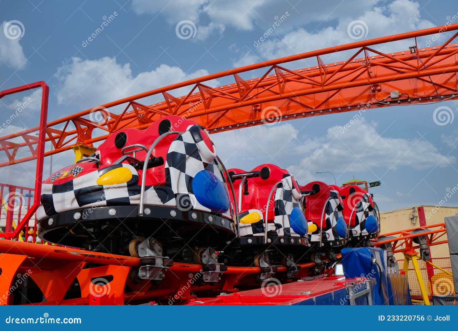Roller Coaster Attraction in a Funfair Stock Photo - Image of park ...