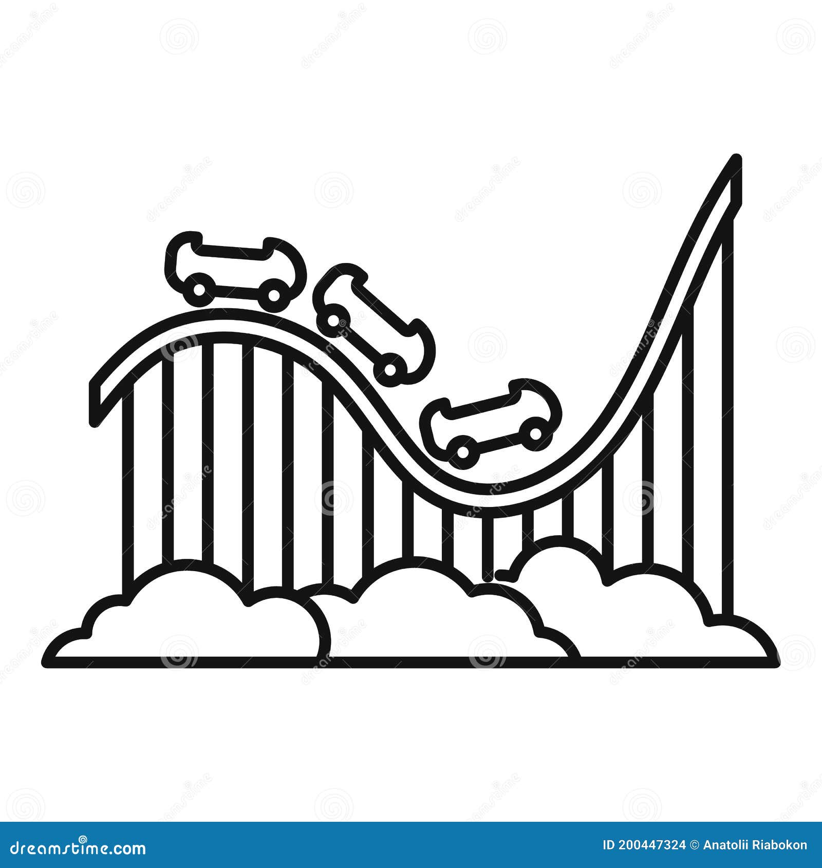 Roller Coaster Attraction Icon, Outline Style Stock Vector ...