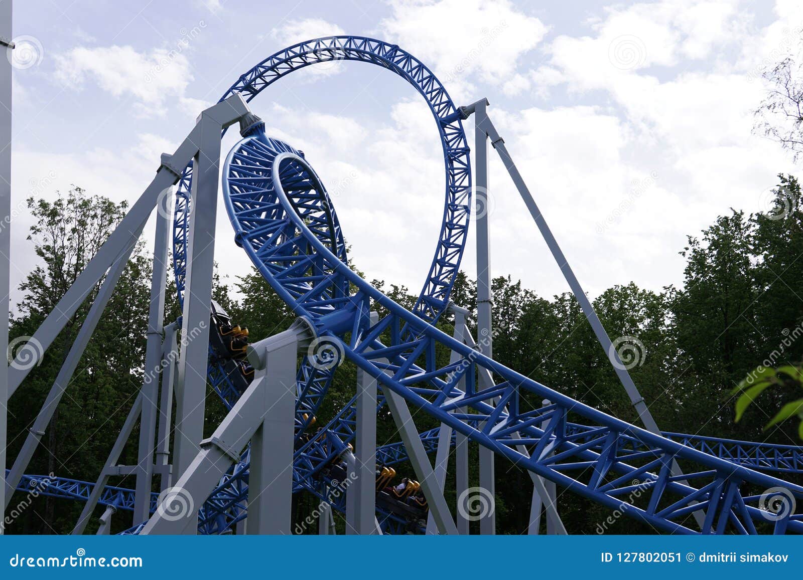 Roller Coaster Attractions Fun in the Park for Children Stock Image ...