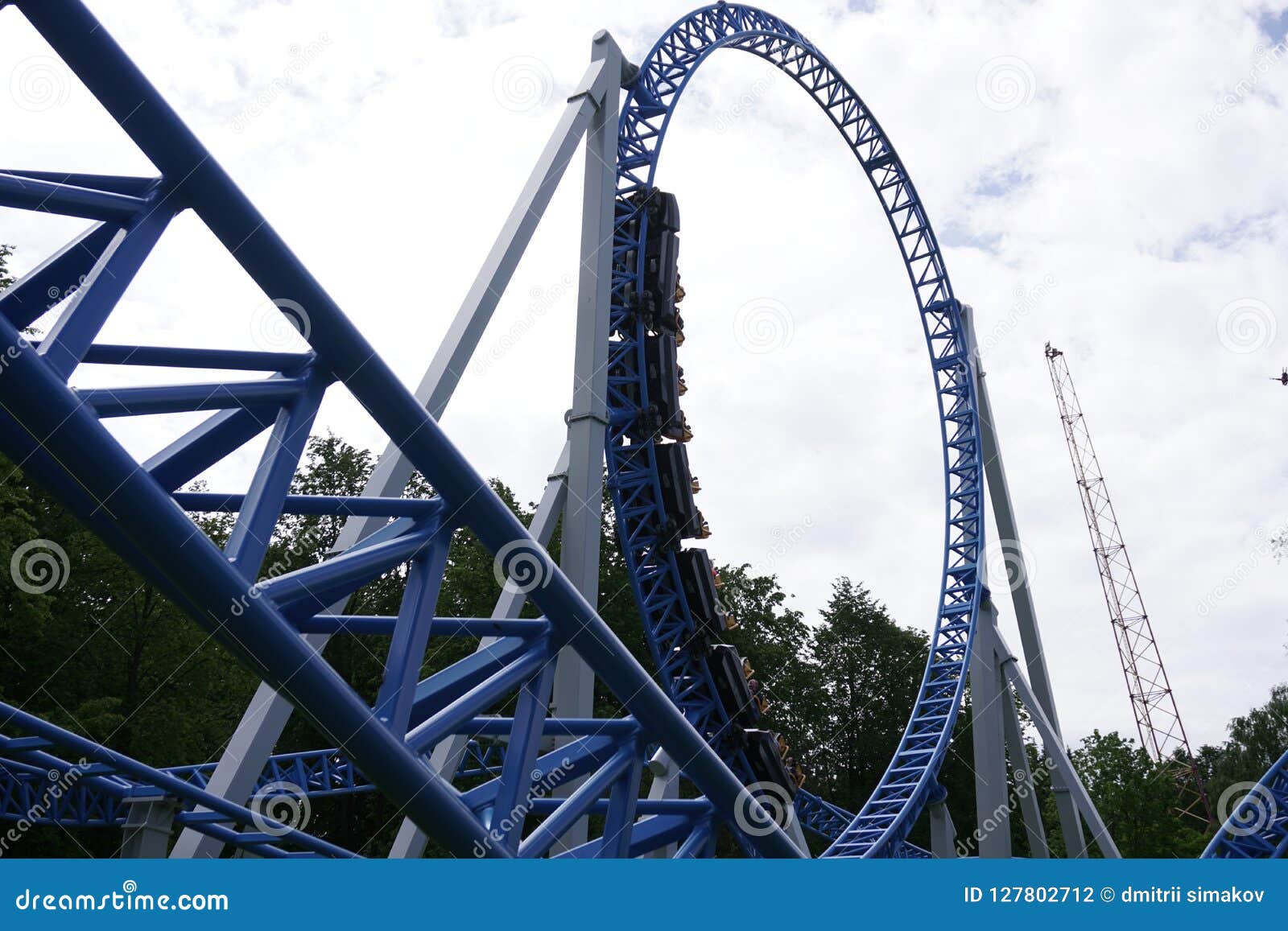 Roller Coaster Attractions Fun in the Park for Children Stock Photo ...