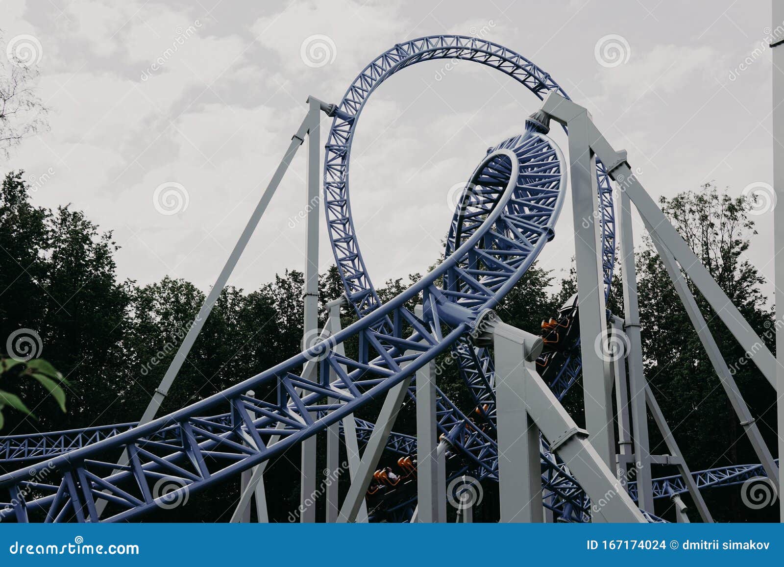 Roller Coaster Attractions Fun in the Park for Children Stock Photo ...