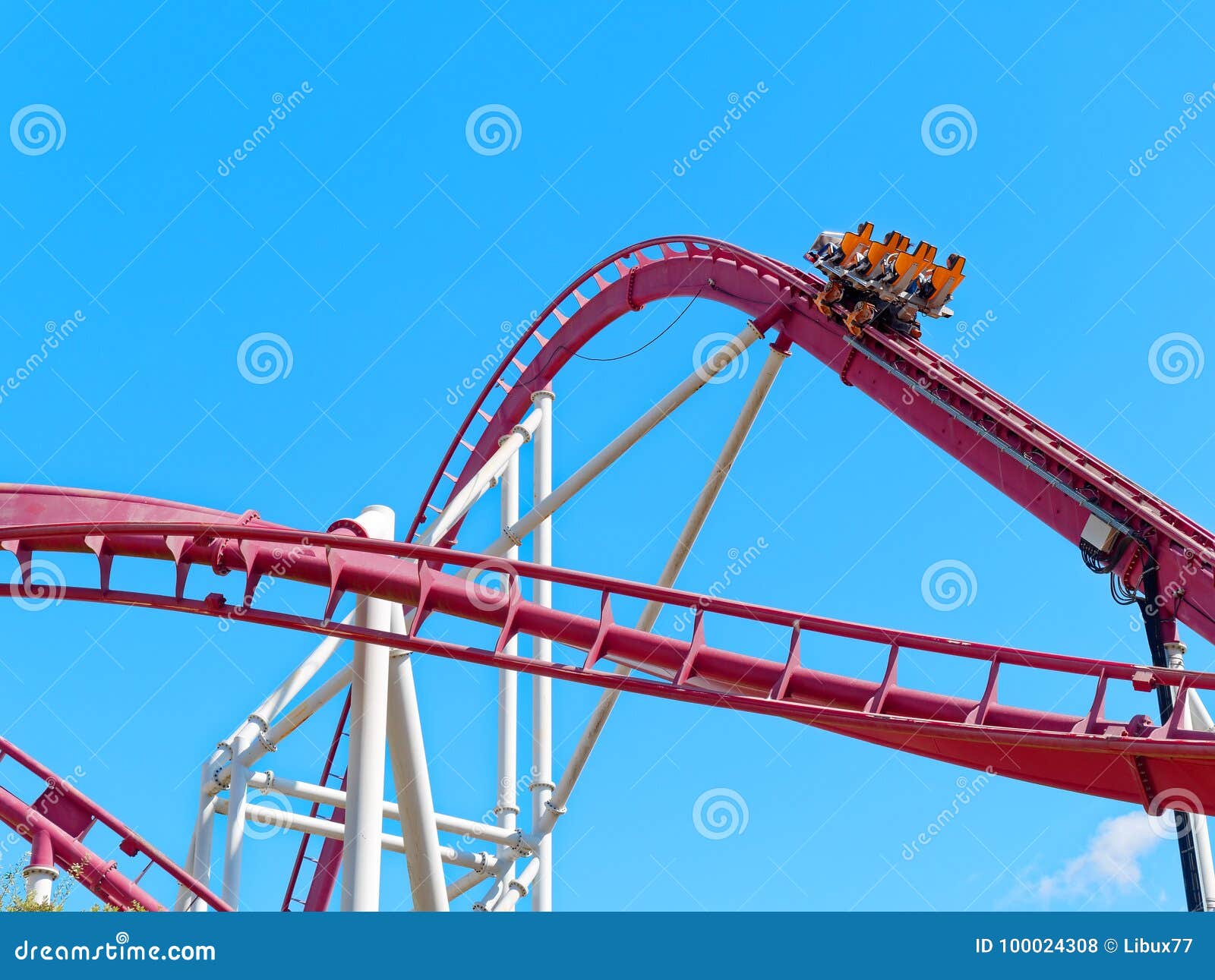 Roller Coaster Car Going Upward Full Speed Stock Photo - Image of ...