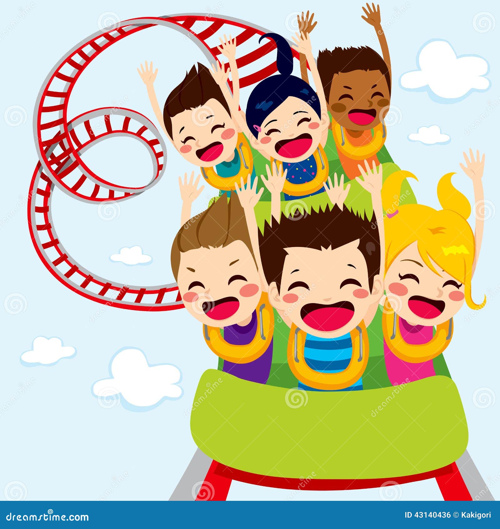 Roller Coaster Children Stock Vector - Image: 43140436