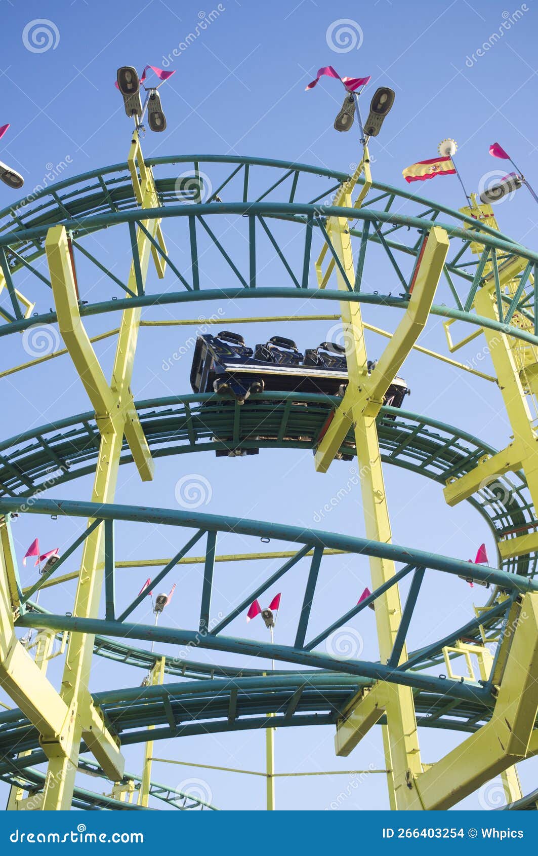 Roller Coaster Circles Structure Stock Photo - Image of amusement ...