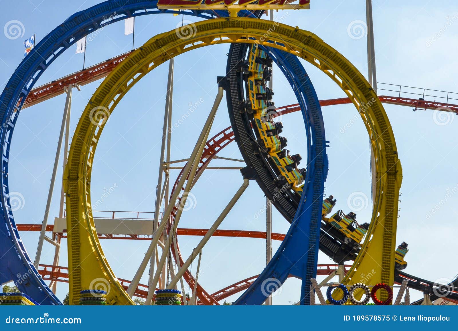 Roller Coaster Driving Looping Upside Down Editorial Image - Image of daylight, sitting: 189578575
