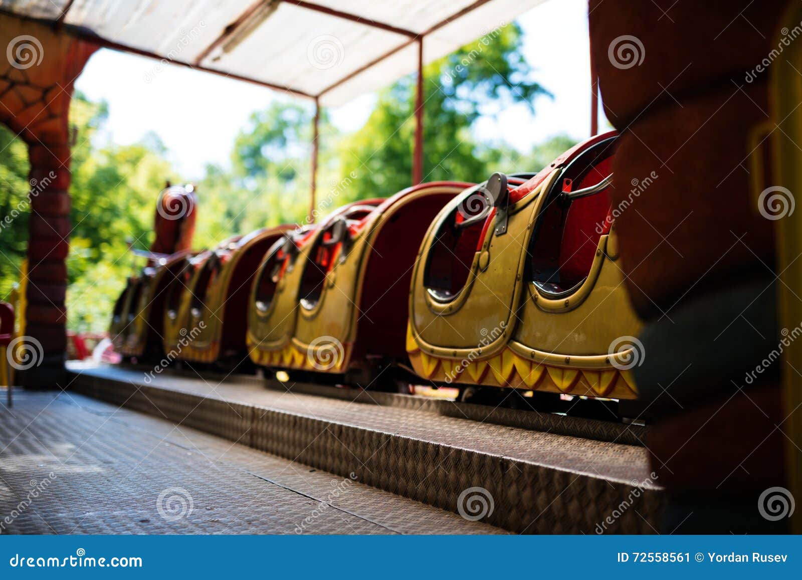 Roller Coaster in Funny Amusement Park Stock Image - Image of festival ...