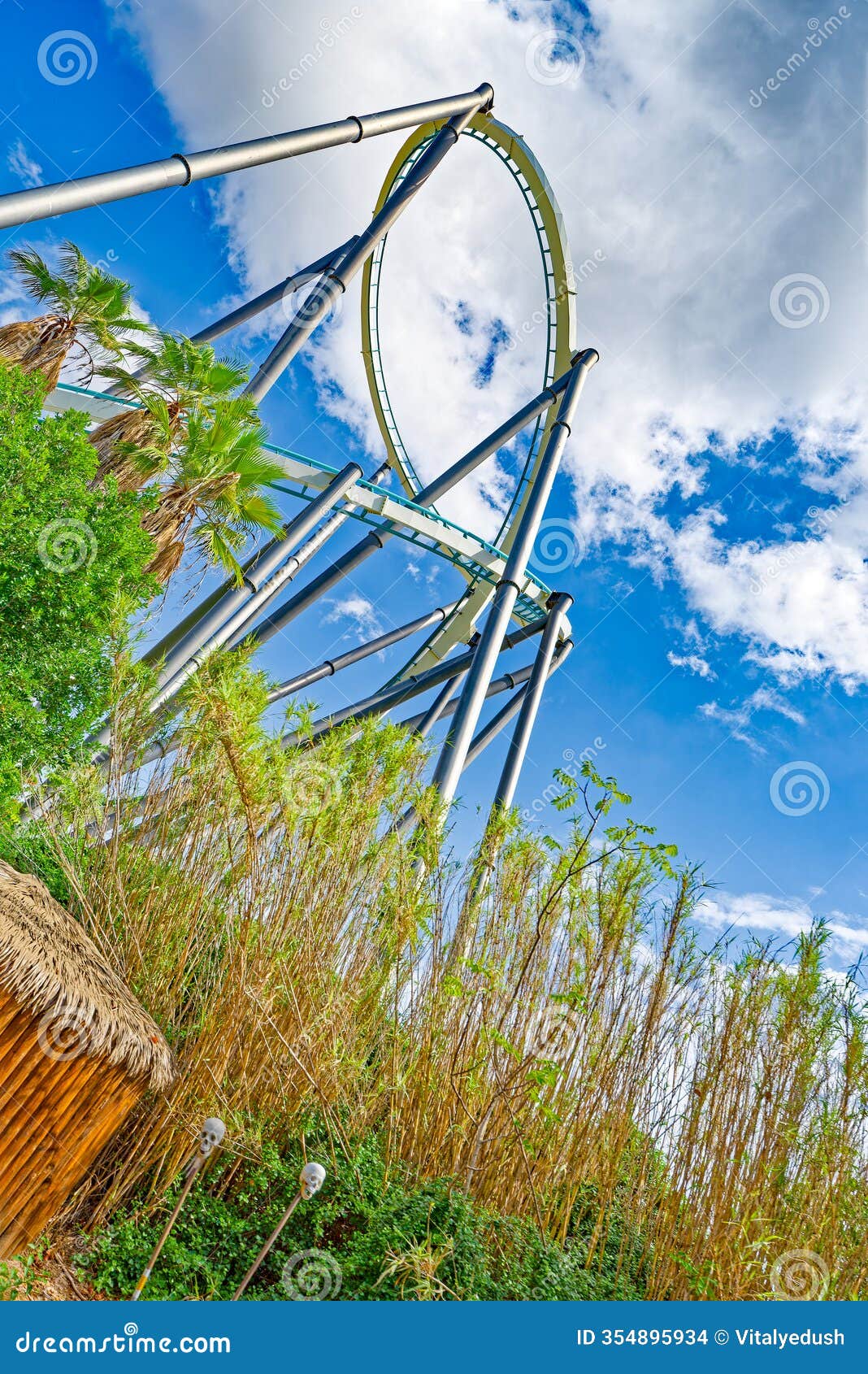 Roller Coaster in Funny Amusement Park Stock Illustration ...
