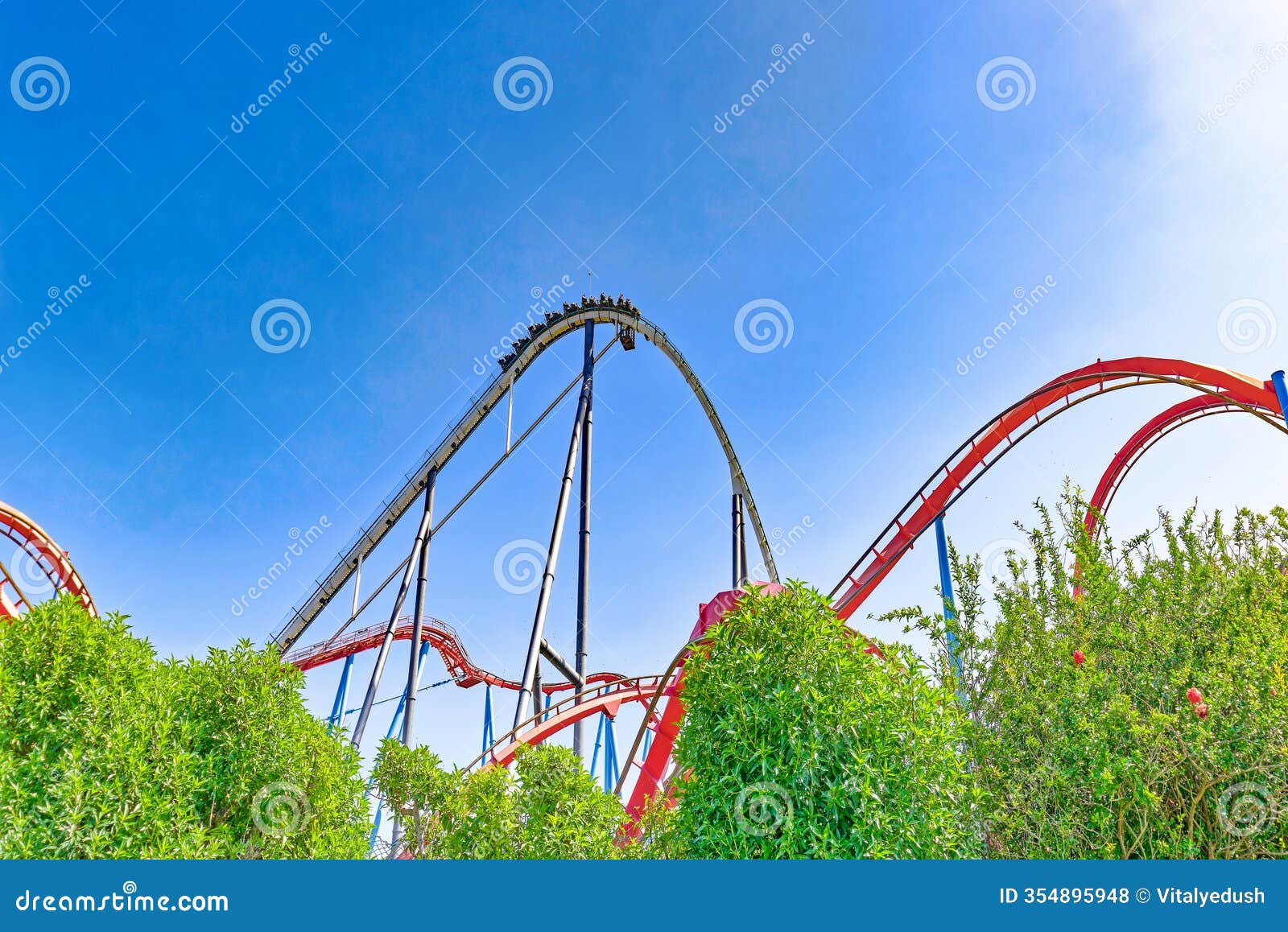 Roller Coaster in Funny Amusement Park Stock Illustration ...