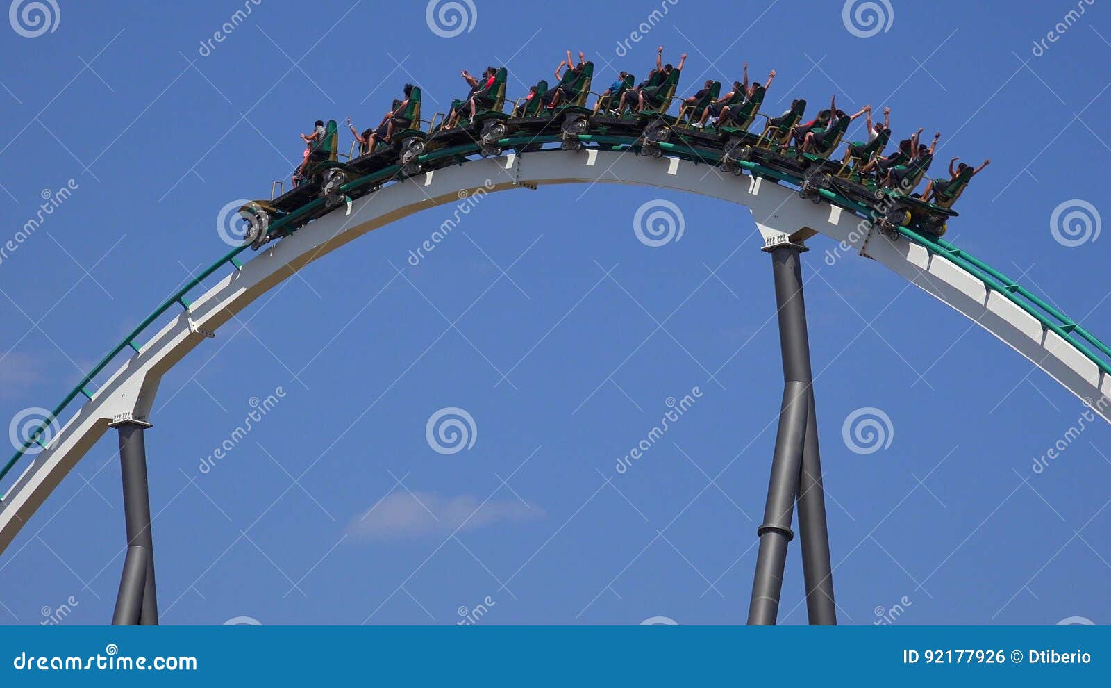 Roller Coaster Going Over Loop Stock Photo - Image of park, loops: 92177926
