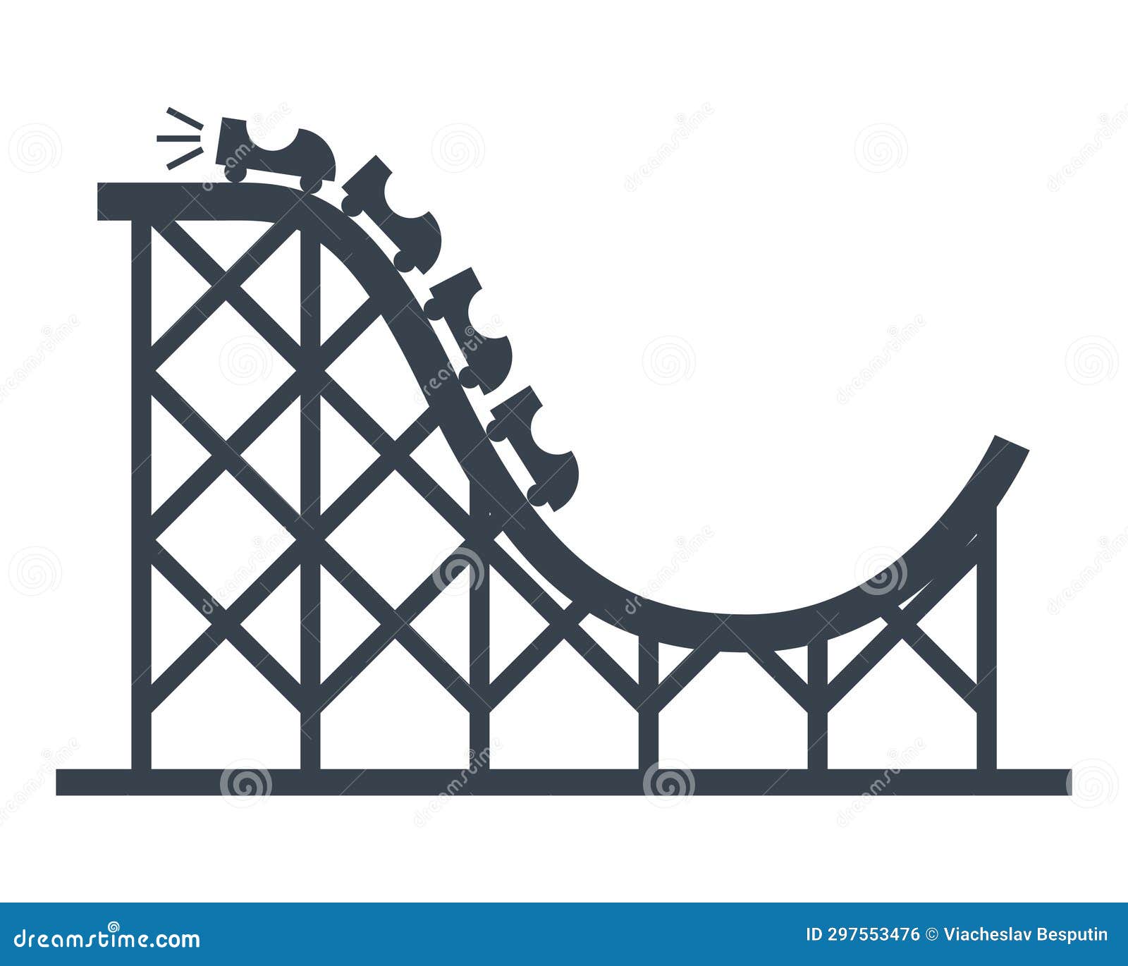 Roller coaster icon. stock illustration. Illustration of carousel ...