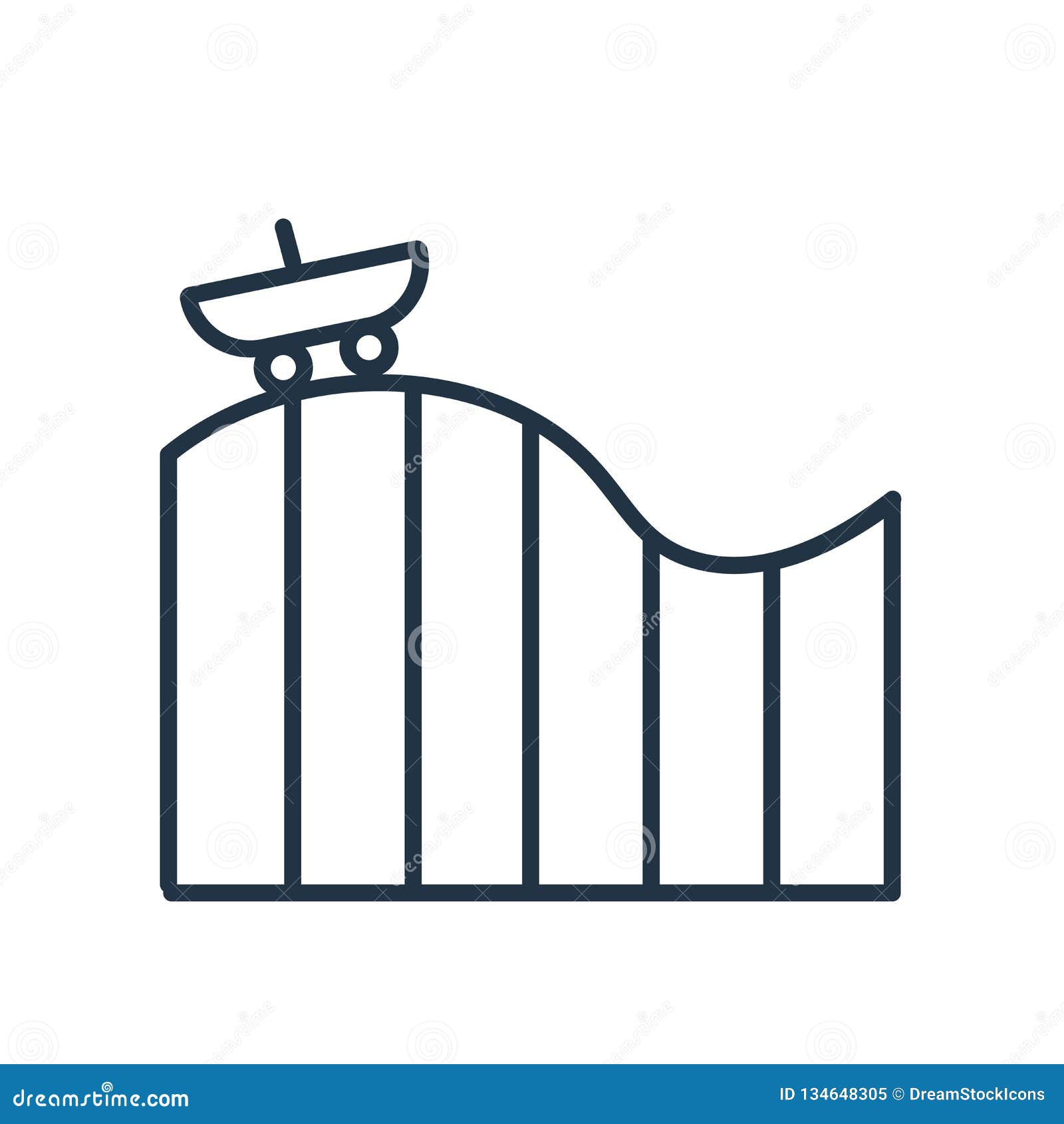 Roller Coaster Icon Vector Isolated on White Background, Roller Coaster ...