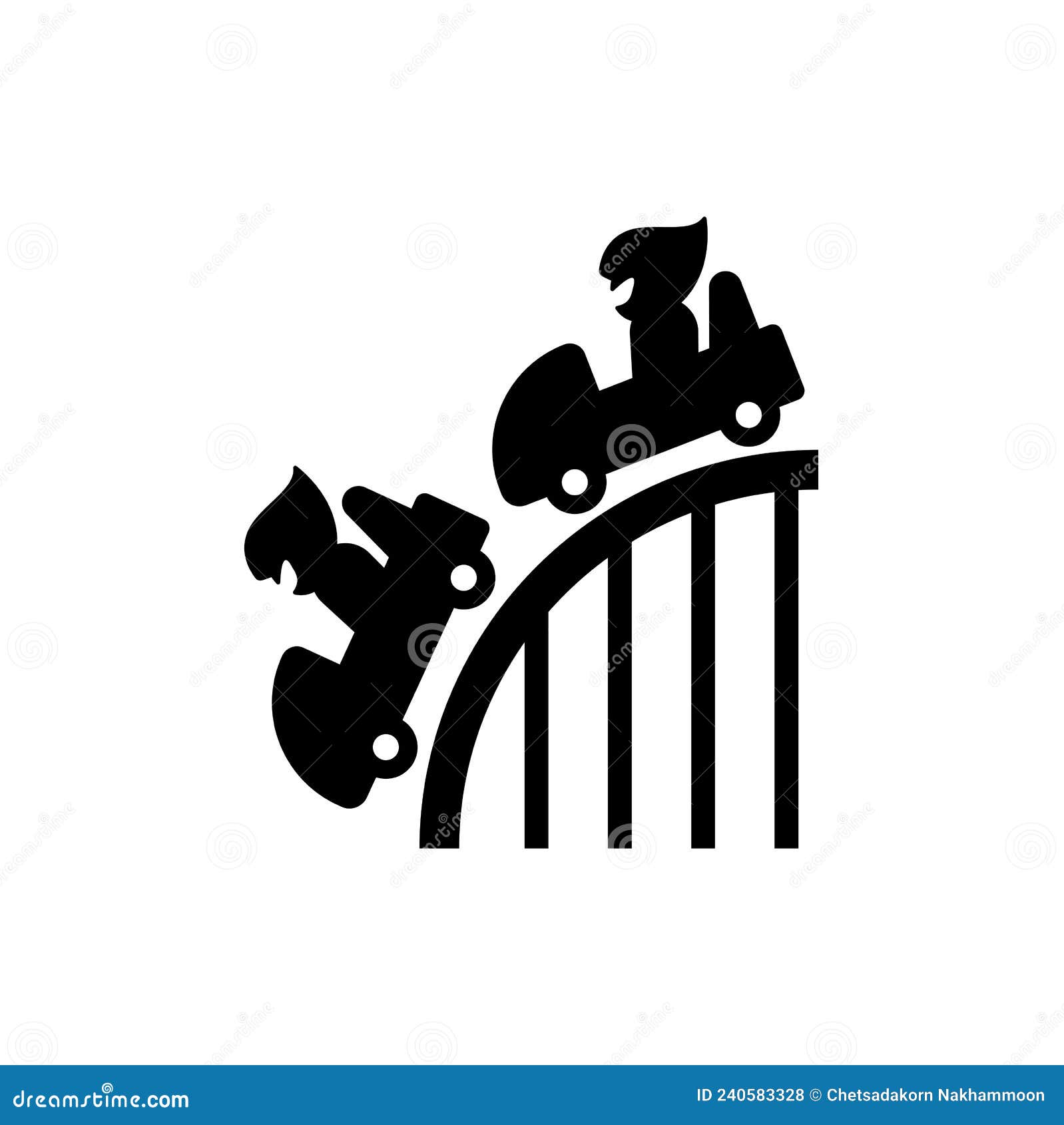 Roller Coaster Icon Vector Isolated on White Stock Vector ...