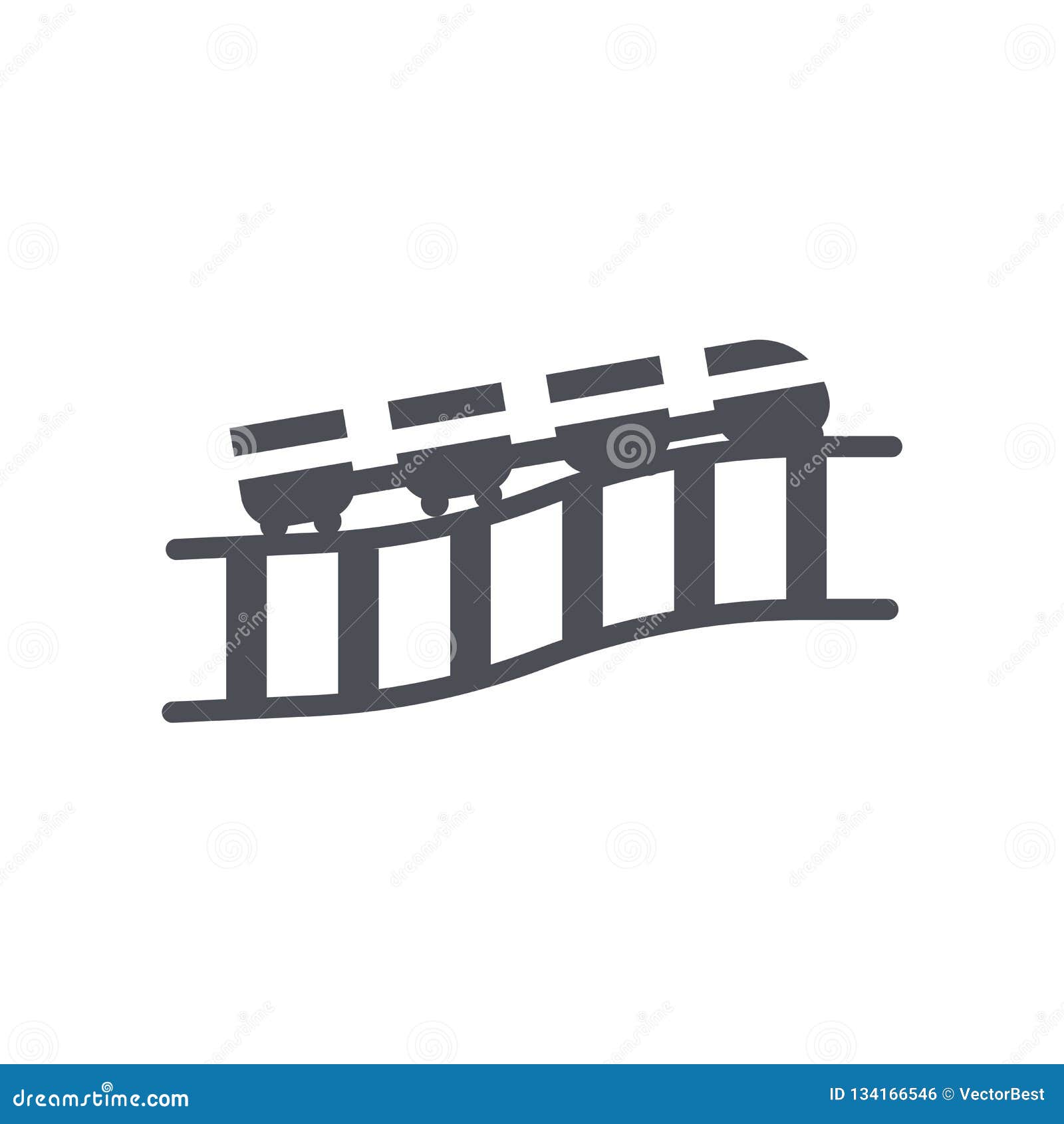 Roller Coaster Icon Vector Sign and Symbol Isolated on White Background ...