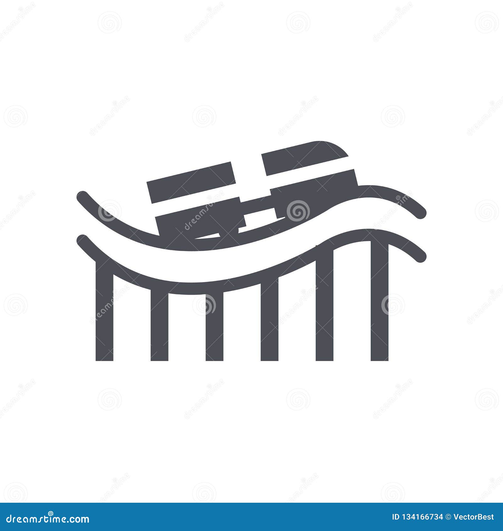 Roller Coaster Icon Vector Sign and Symbol Isolated on White Background ...