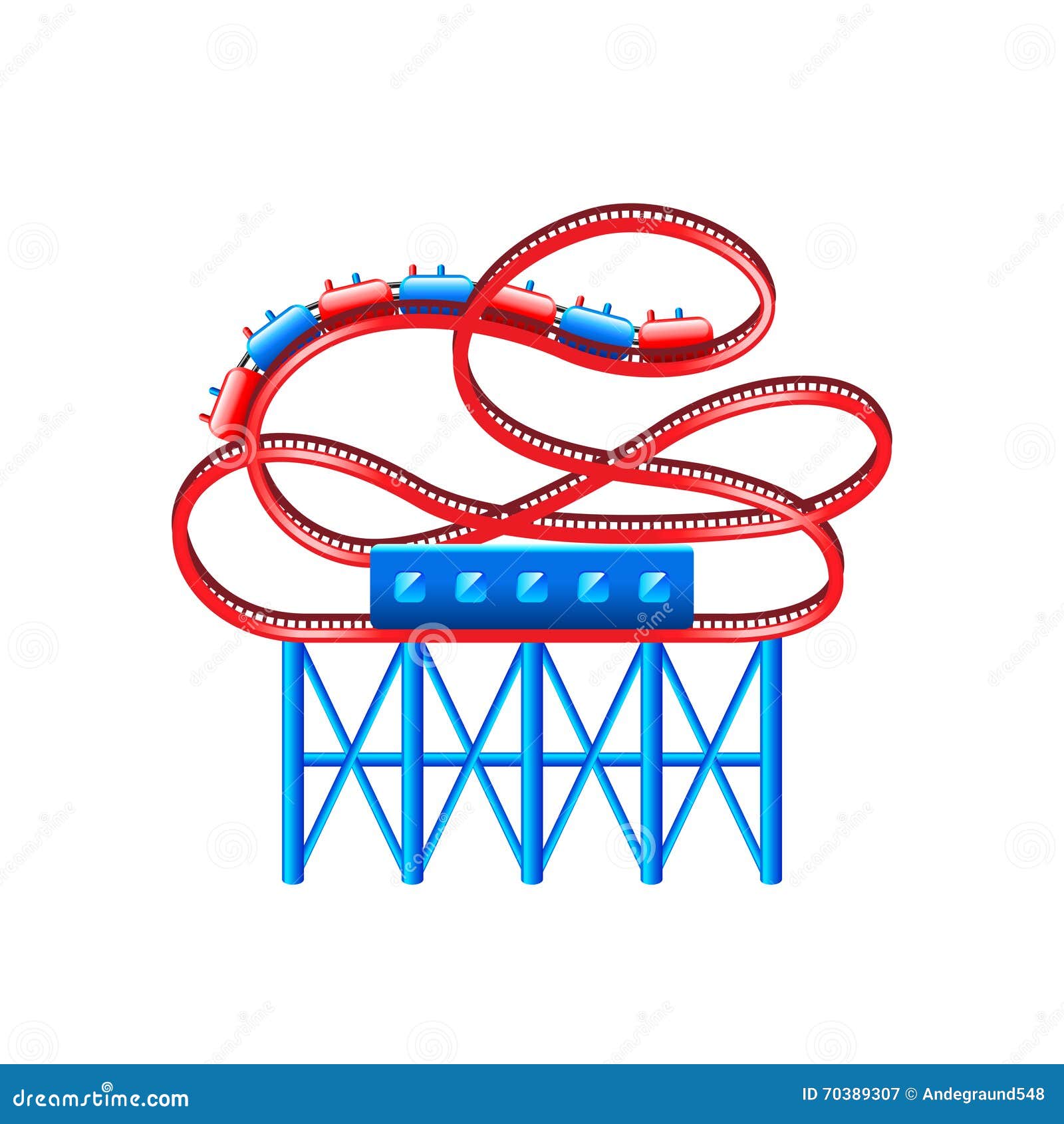 Roller Coaster Isolated on White Vector Stock Vector - Illustration of ...