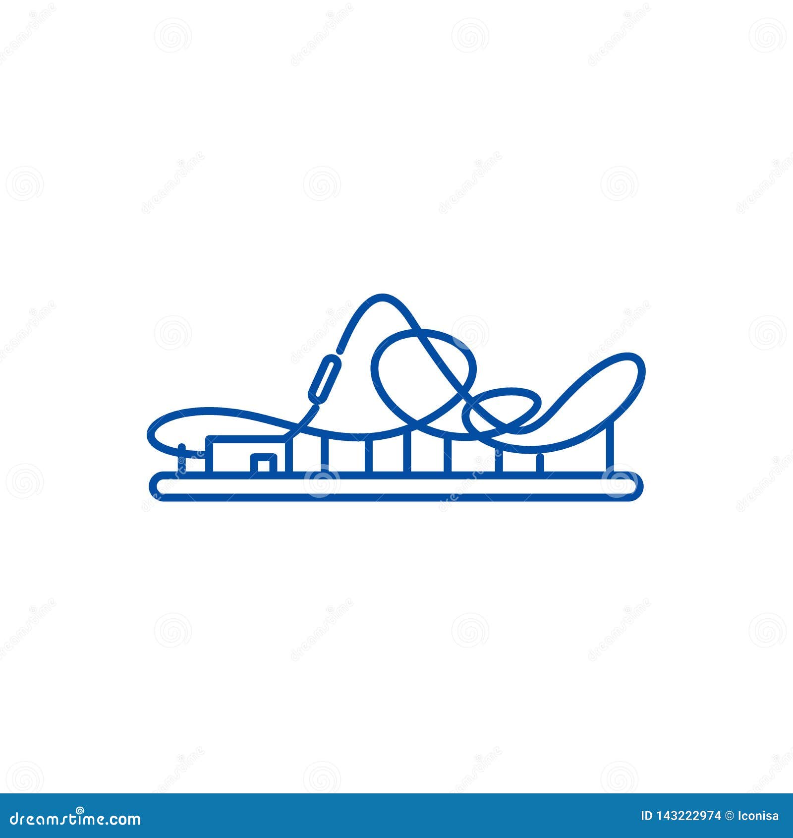 Roller Coaster Line Icon Concept. Roller Coaster Flat Vector Symbol ...
