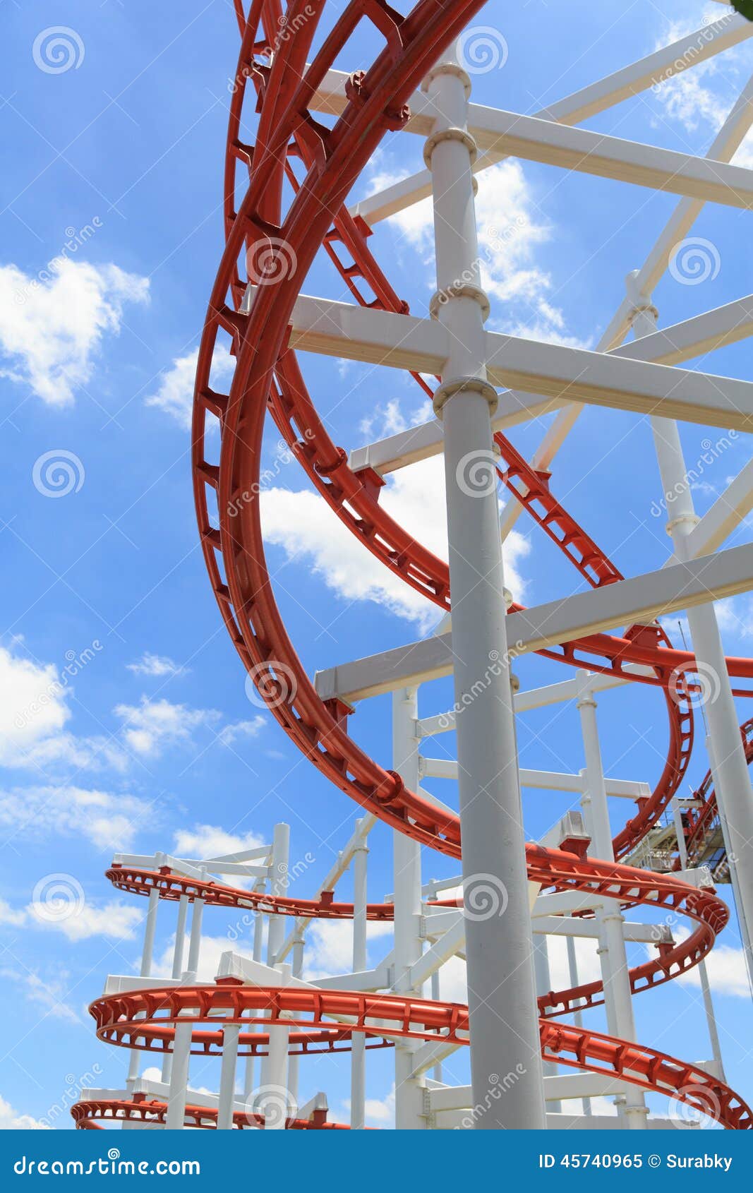 Roller Coaster Lines in Blue Sky Stock Image - Image of loop ...