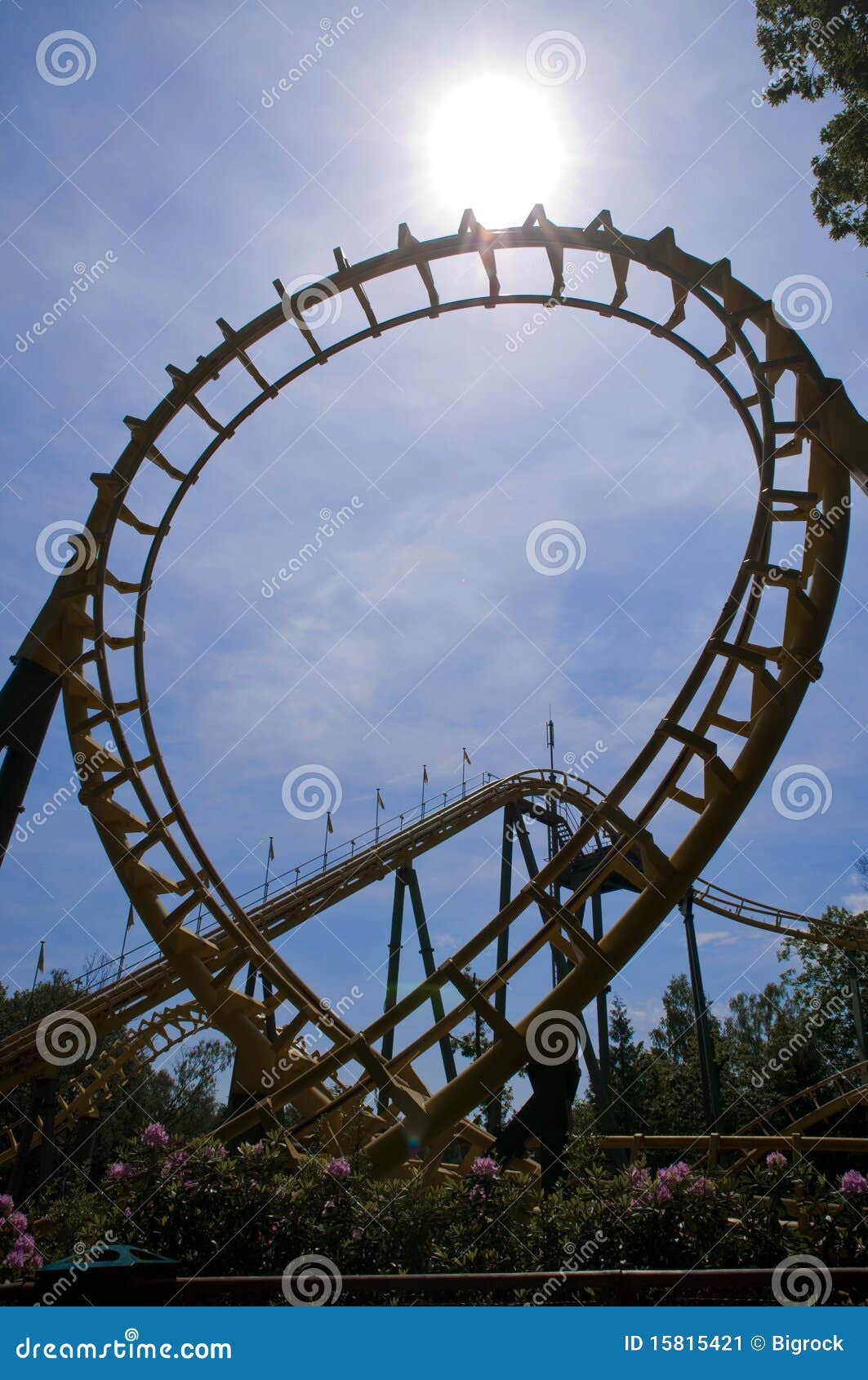 Roller Coaster Loop stock image. Image of trail, entertainment - 15815421