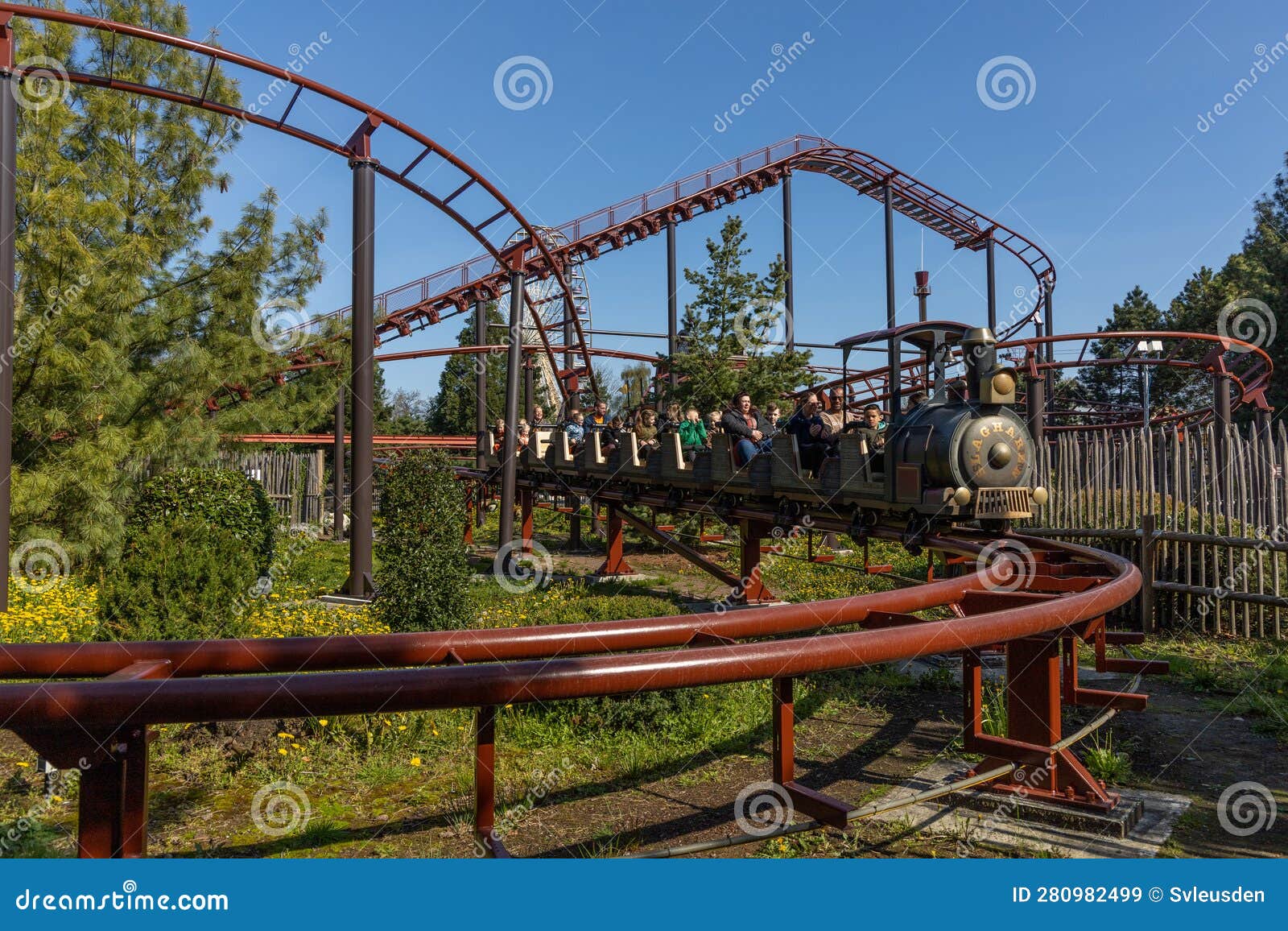 Roller Coaster Mine Train in Slagharen Attraction Park. Stock Image ...