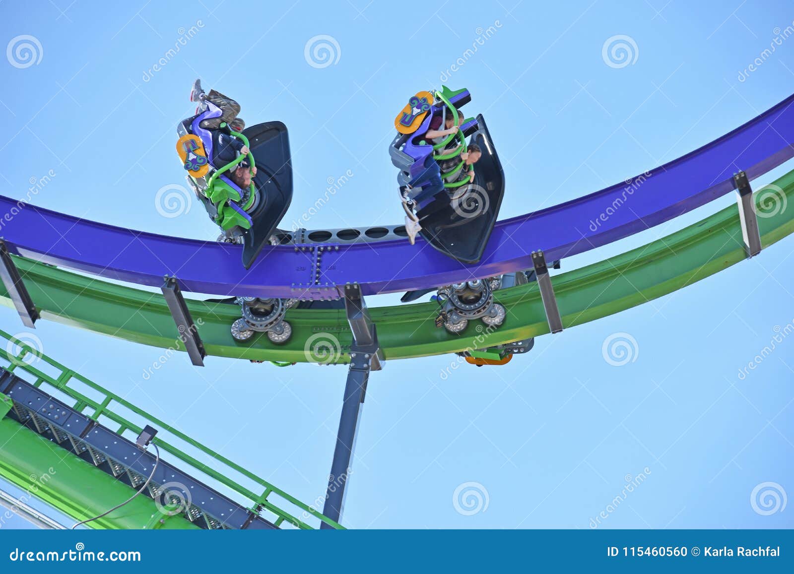 Roller Coaster in Motion stock photo. Image of thrill - 115460560