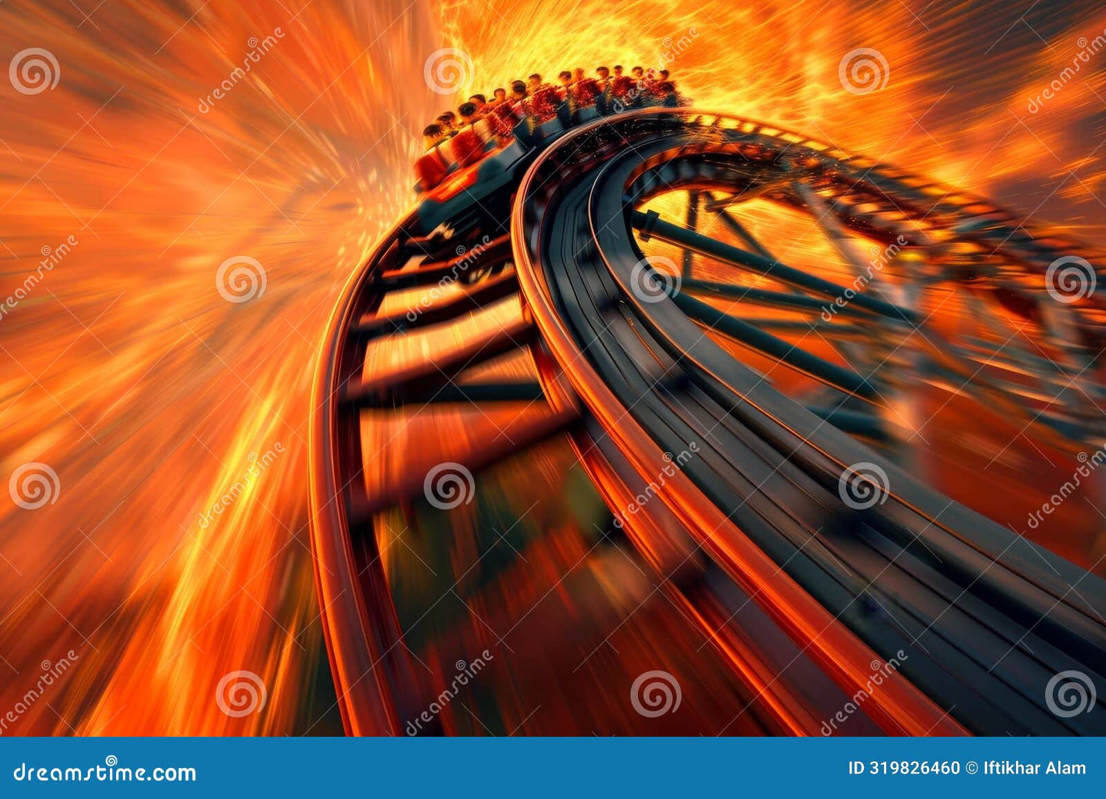 A Rollercoaster Plummeting Down A Steep Drop The Riders Screaming In ...