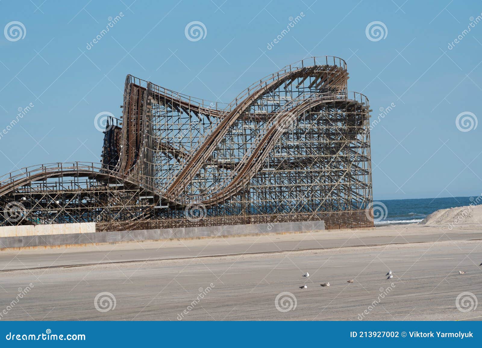 Roller Coaster on the Ocean Fun Park New Stock Photo - Image of closeup ...