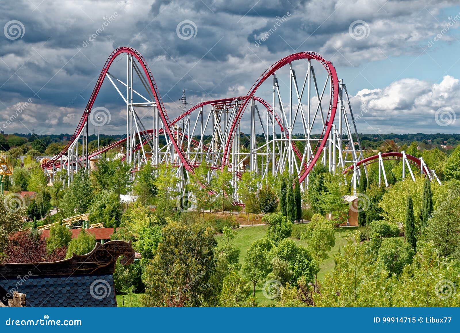 Roller coaster path editorial image. Image of climb, ascent - 99914715