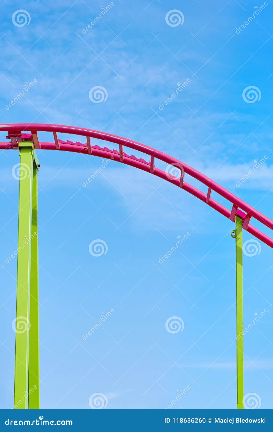 Roller Coaster Tracks in an Amusement Park Stock Photo - Image of ride ...