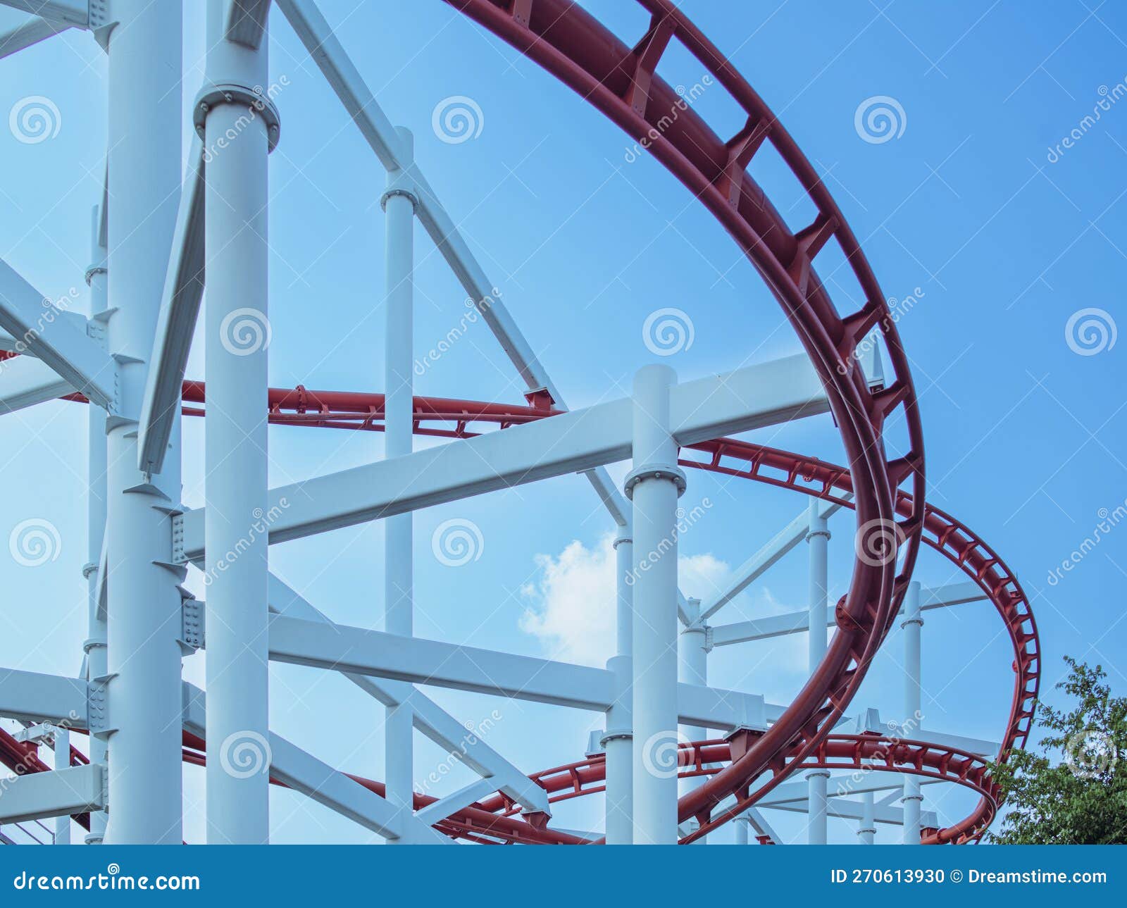 Roller Coaster Rail in Theme Park Stock Photo - Image of rail, fair ...