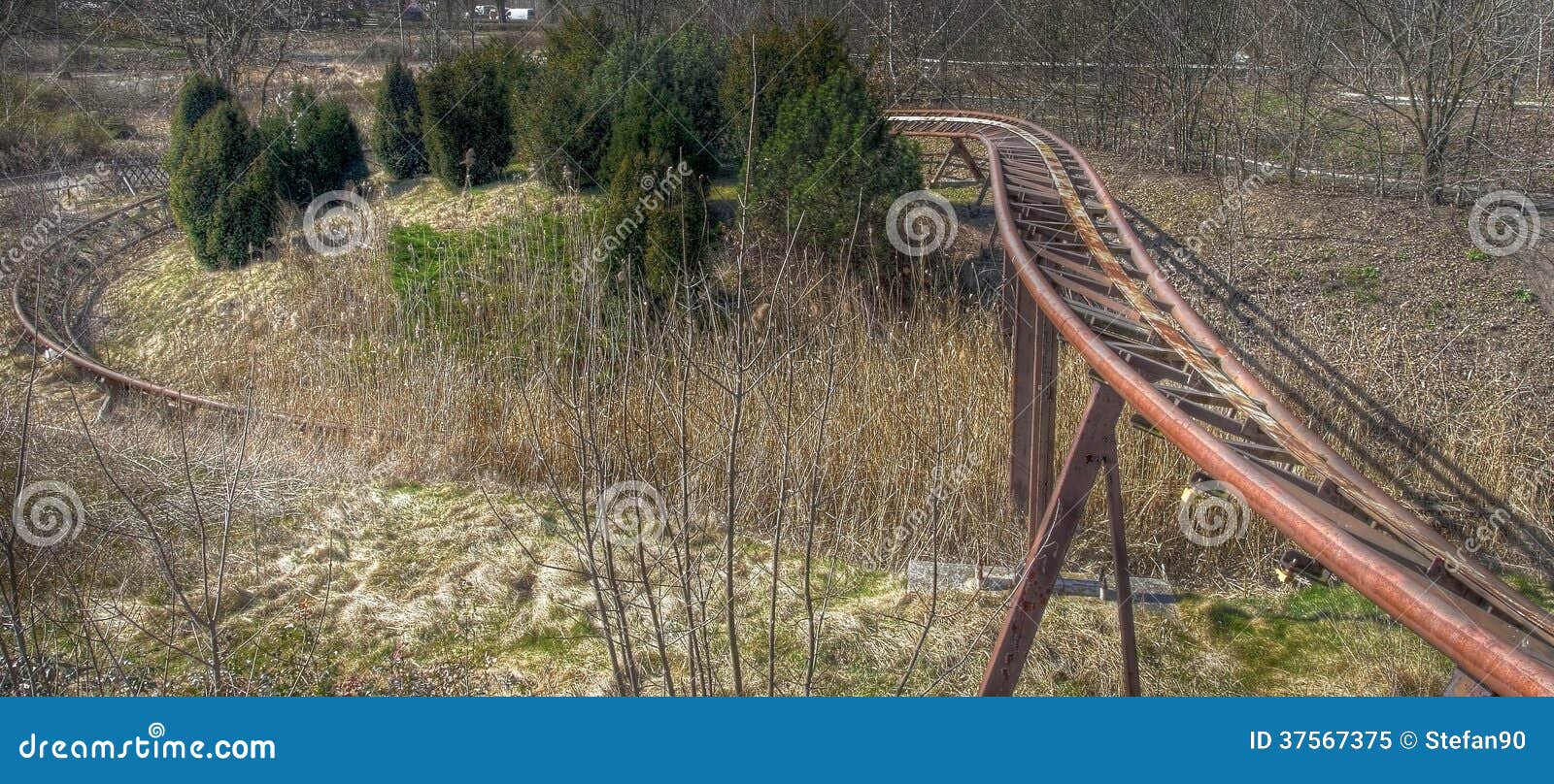 Roller coaster rails stock image. Image of fair, coaster - 37567375