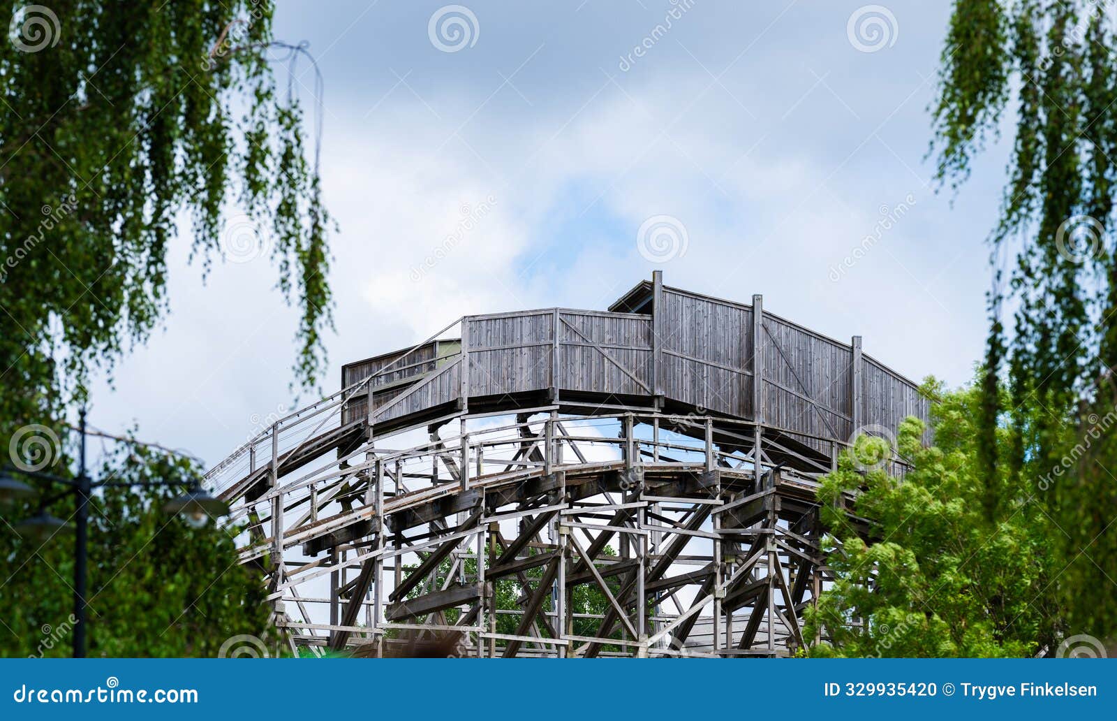 Roller Coaster Rails at an Amusement Park.. Stock Photo - Image of ...