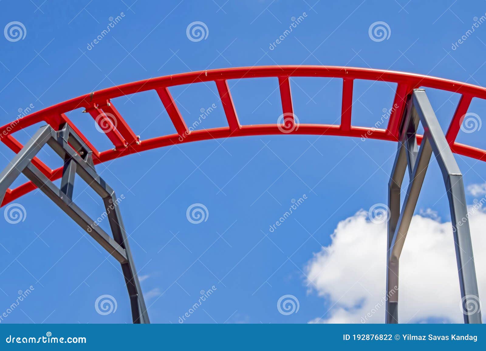 Roller Coaster Rails in Amusement Park Stock Photo - Image of coaster ...