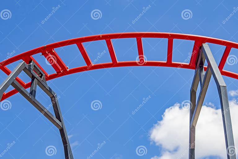 Roller Coaster Rails in Amusement Park Stock Photo - Image of coaster ...