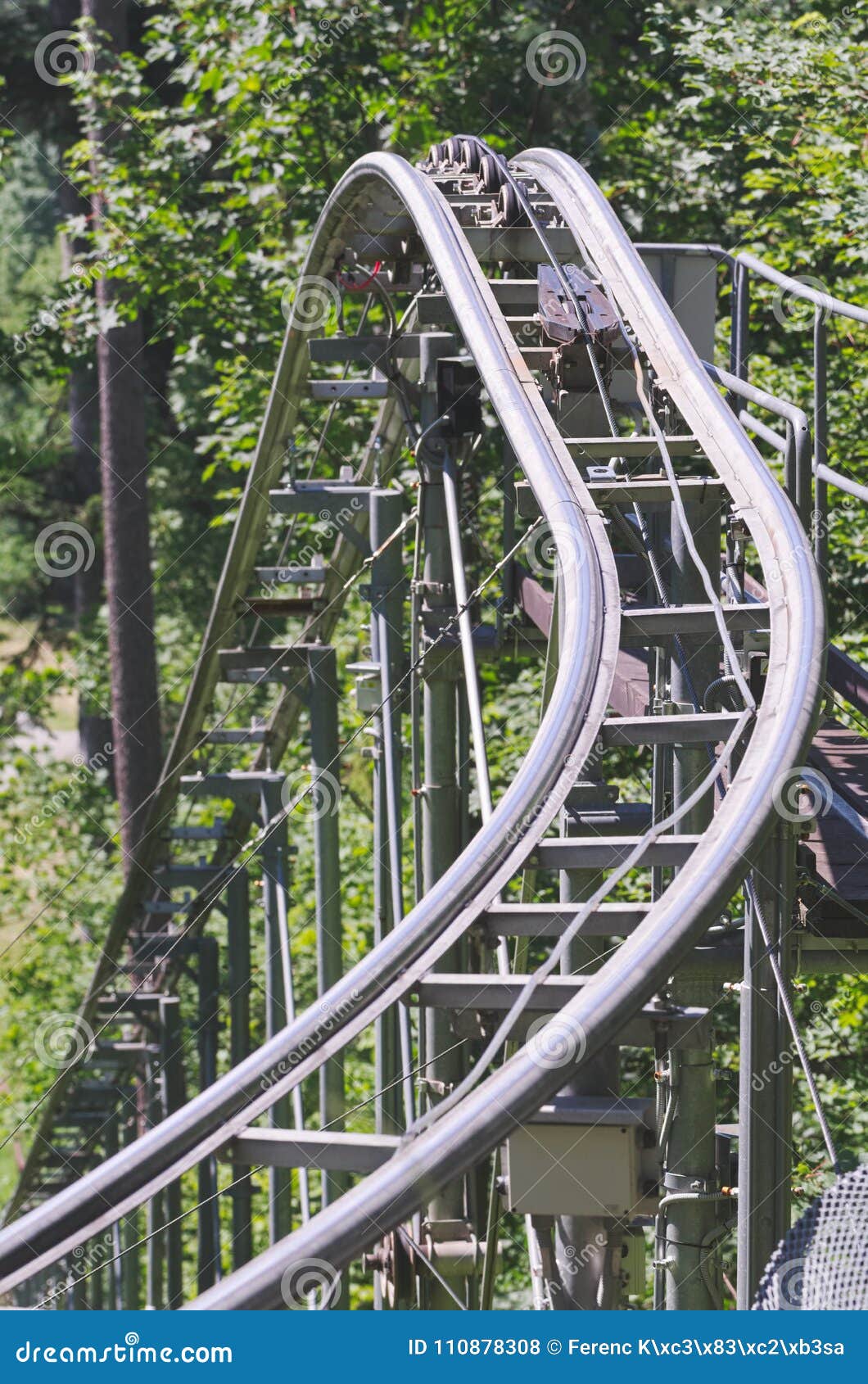 Roller Coaster Rails stock photo. Image of adrenaline - 110878308