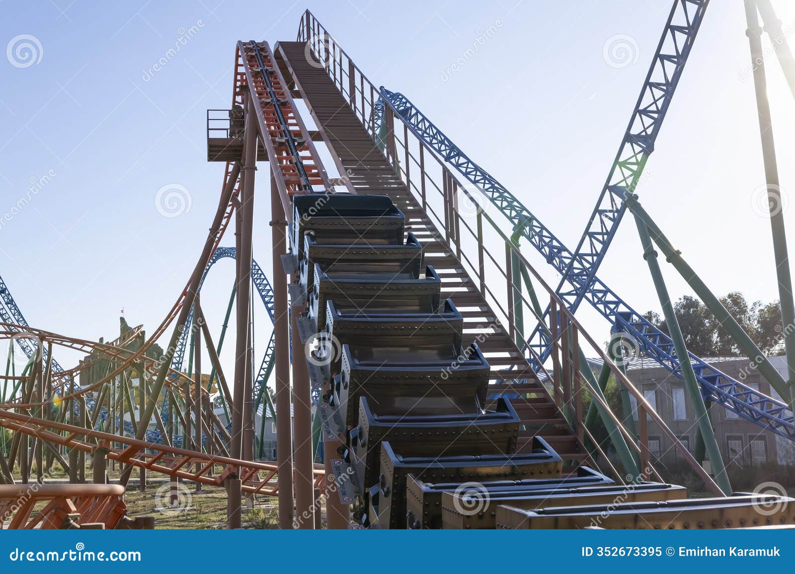 Roller coaster stock image. Image of track, undefined - 352673395