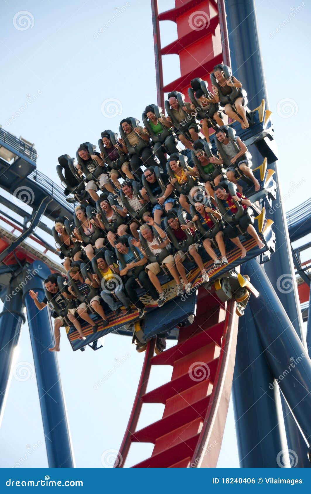 Roller coaster ride editorial photo. Image of group, thrilling - 18240406