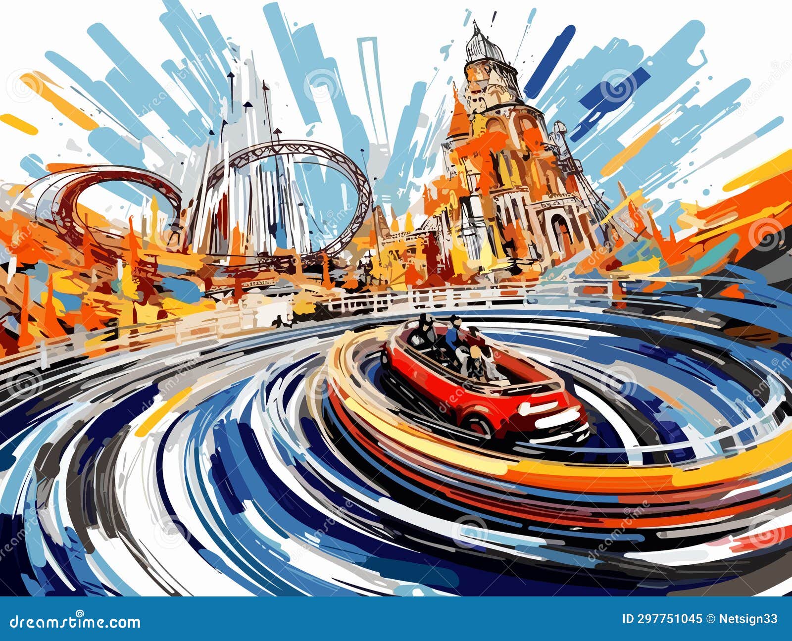 A Roller Coaster Ride with a Castle in the Background - Fun in Theme ...