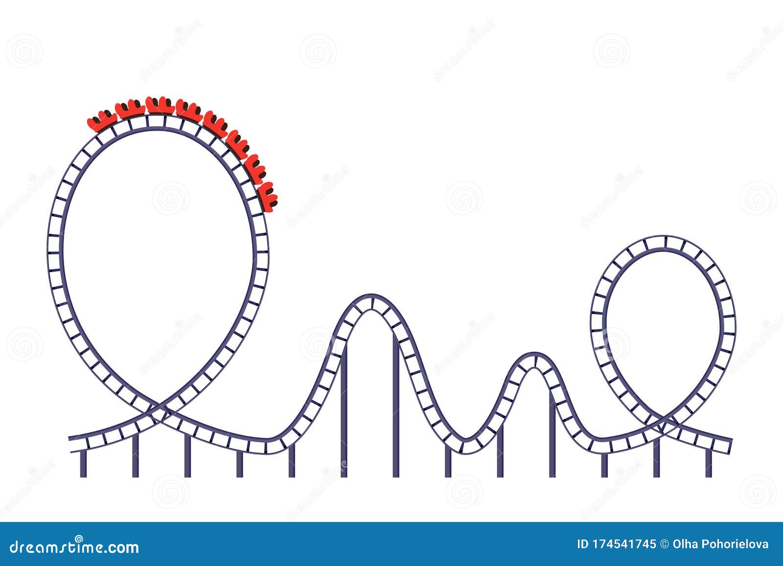 A Roller Coaster Ride in a Development Park. Icon Isolated Stock Vector ...