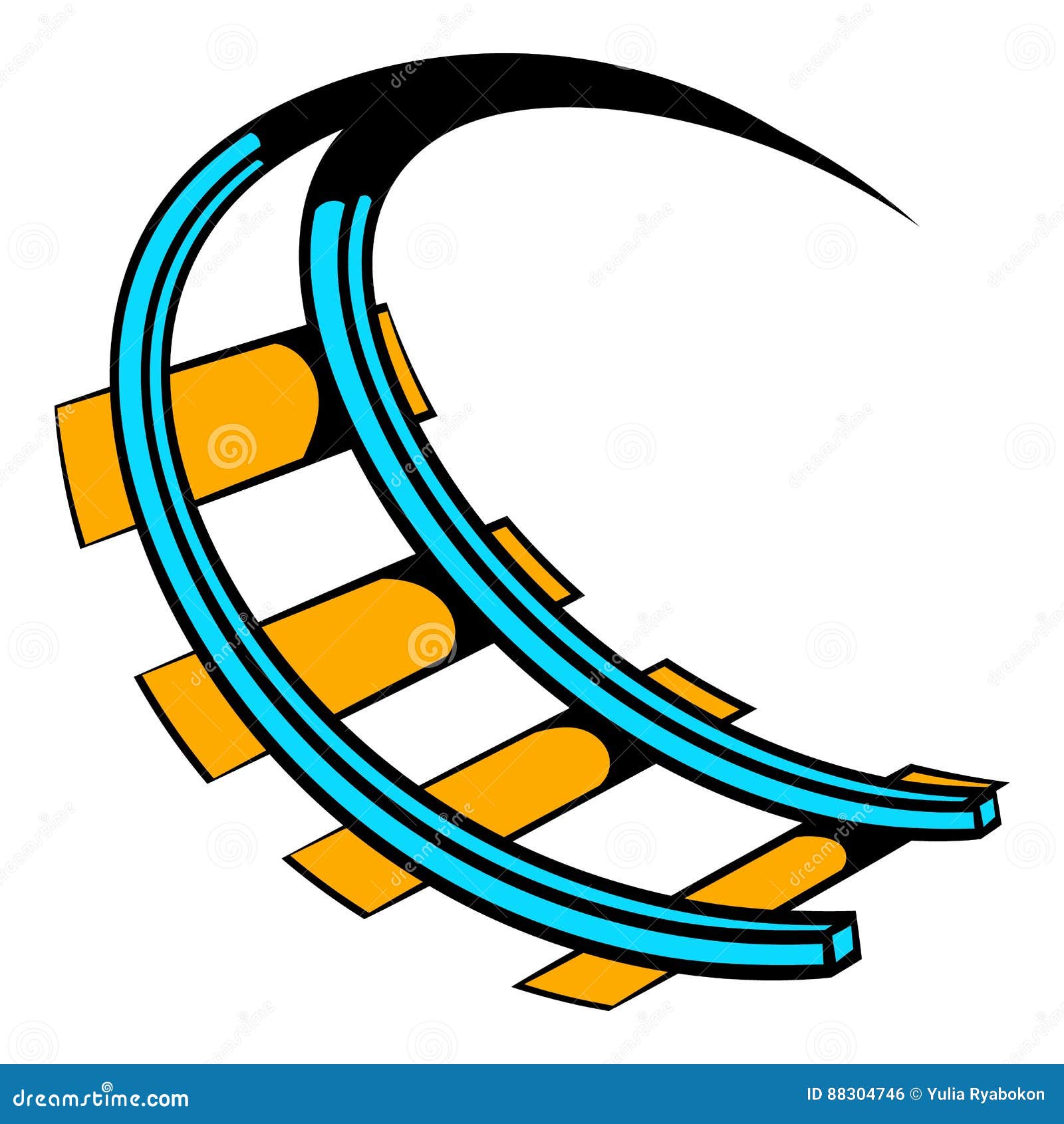 Roller Coaster Ride Icon, Icon Cartoon Stock Vector - Illustration of ...