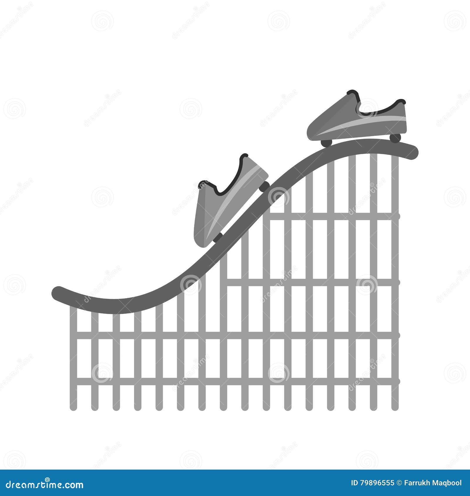 Roller Coaster stock vector. Illustration of roller, icon - 79896555