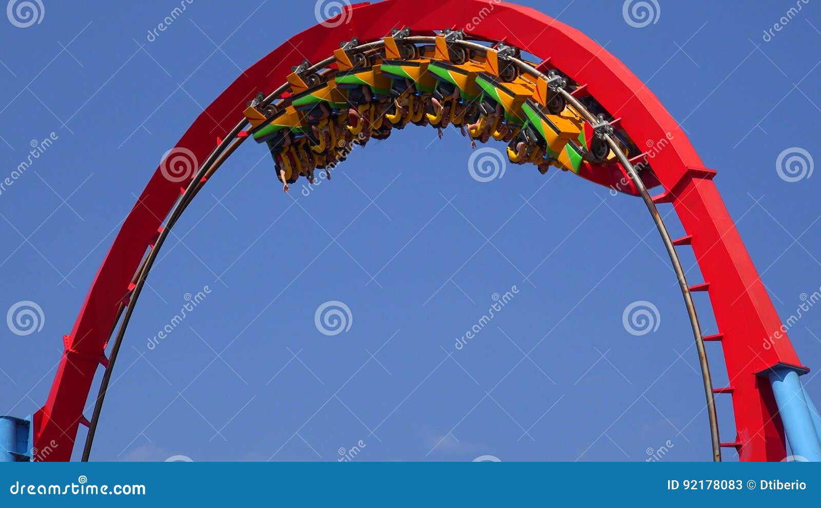 Roller Coaster Ride Loop editorial stock photo. Image of rolling - 92178083