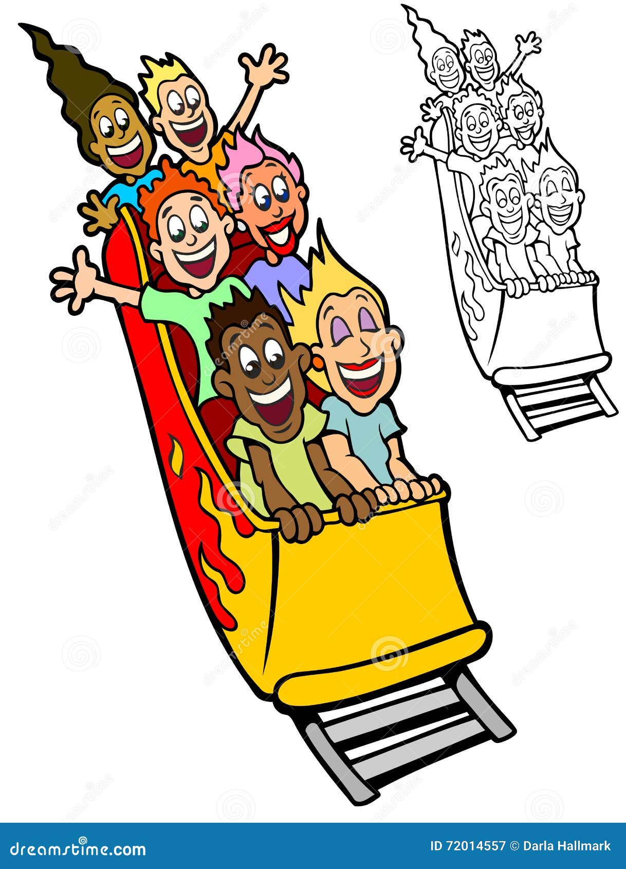 Roller Coaster Riders stock vector. Illustration of boys - 72014557
